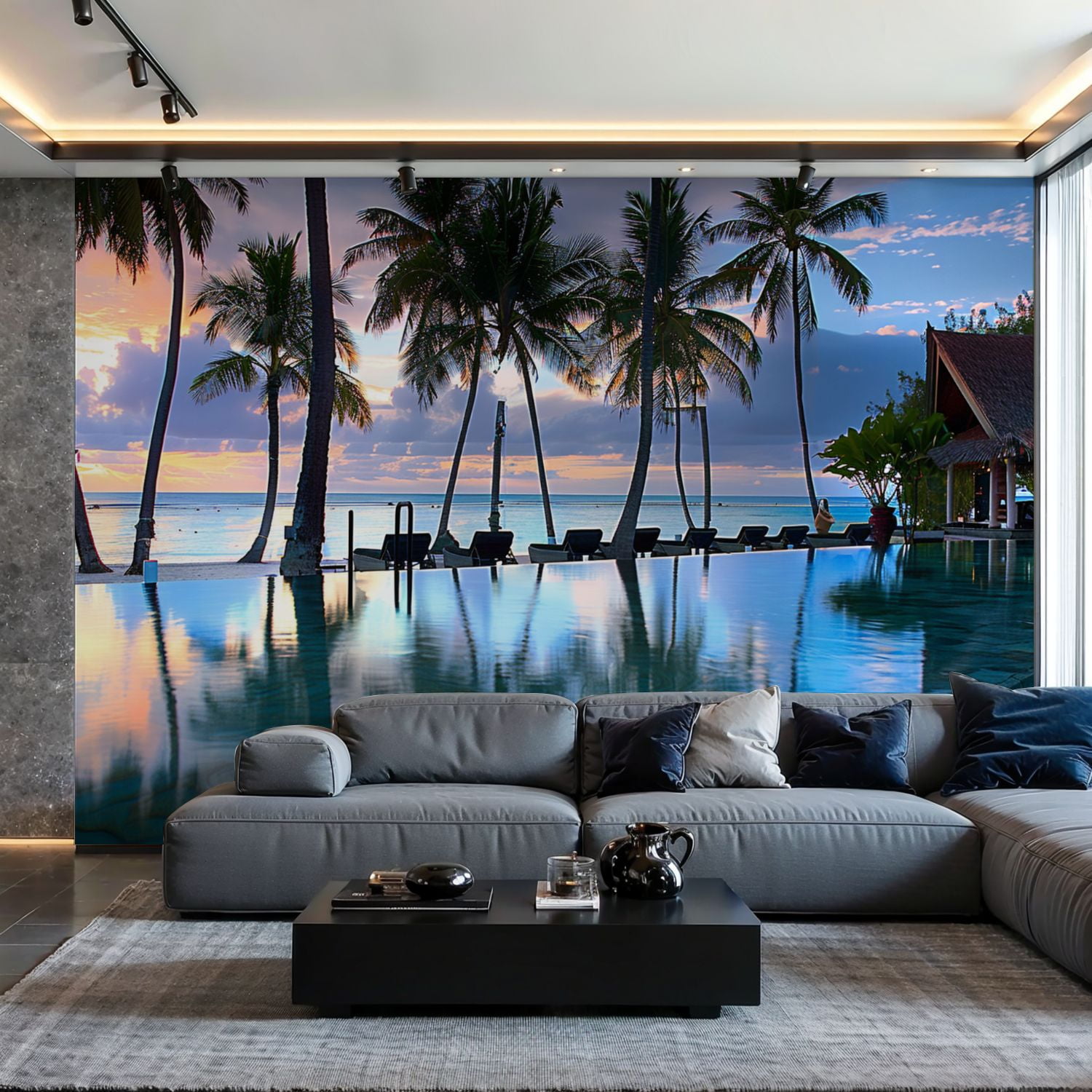 Prxcm Canvas Wall Mural Peel and Stick Large Wallpaper Swimming Pool ...