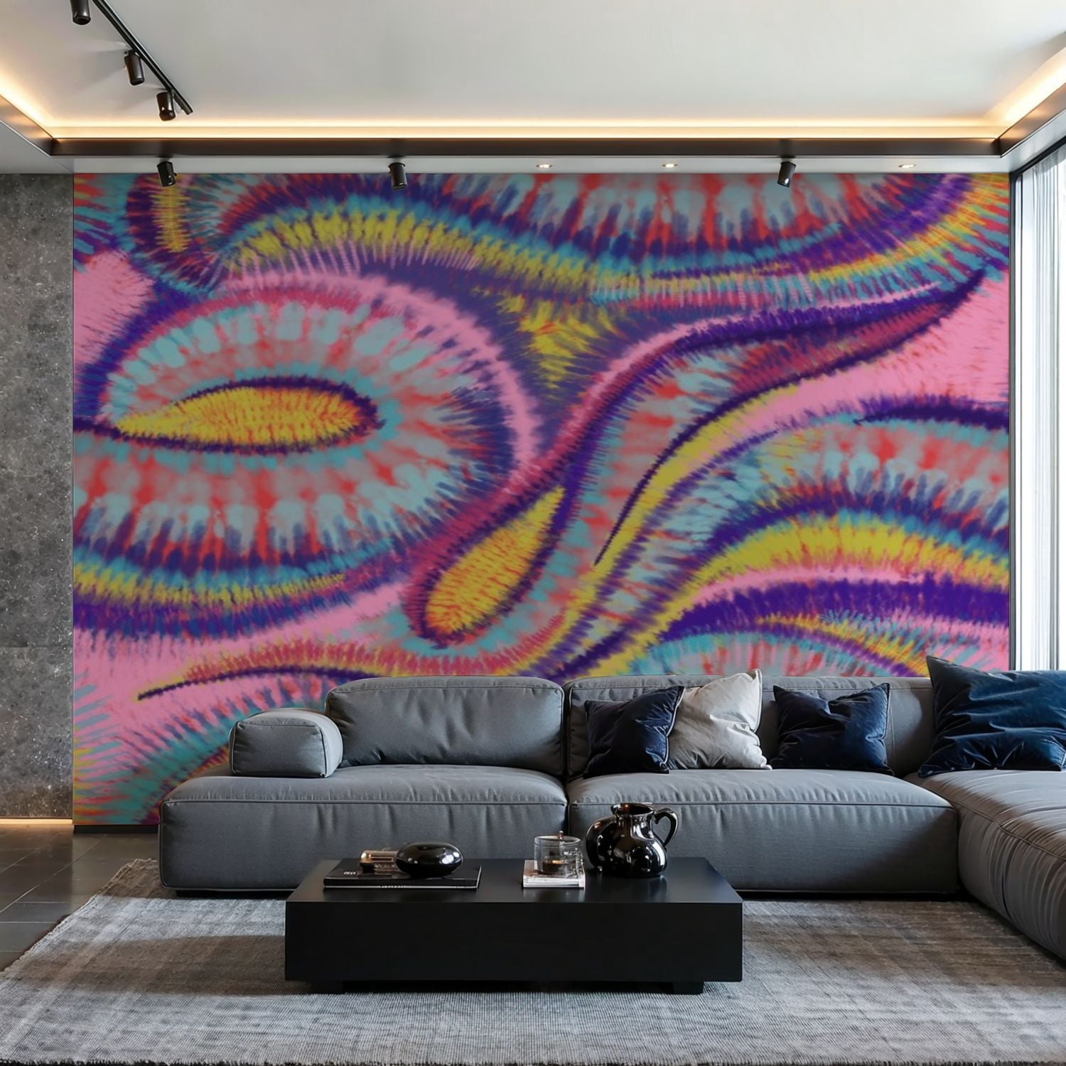 Prxcm Canvas Wall Mural Peel And Stick Large Wallpaper Tie Dye Seamless