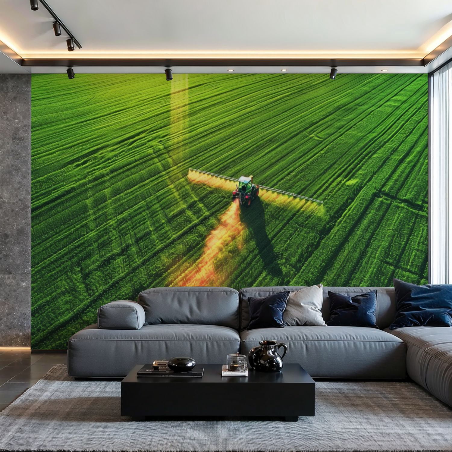 Prxcm Canvas Wall Mural Peel and Stick Large Wallpaper Tractor spray ...