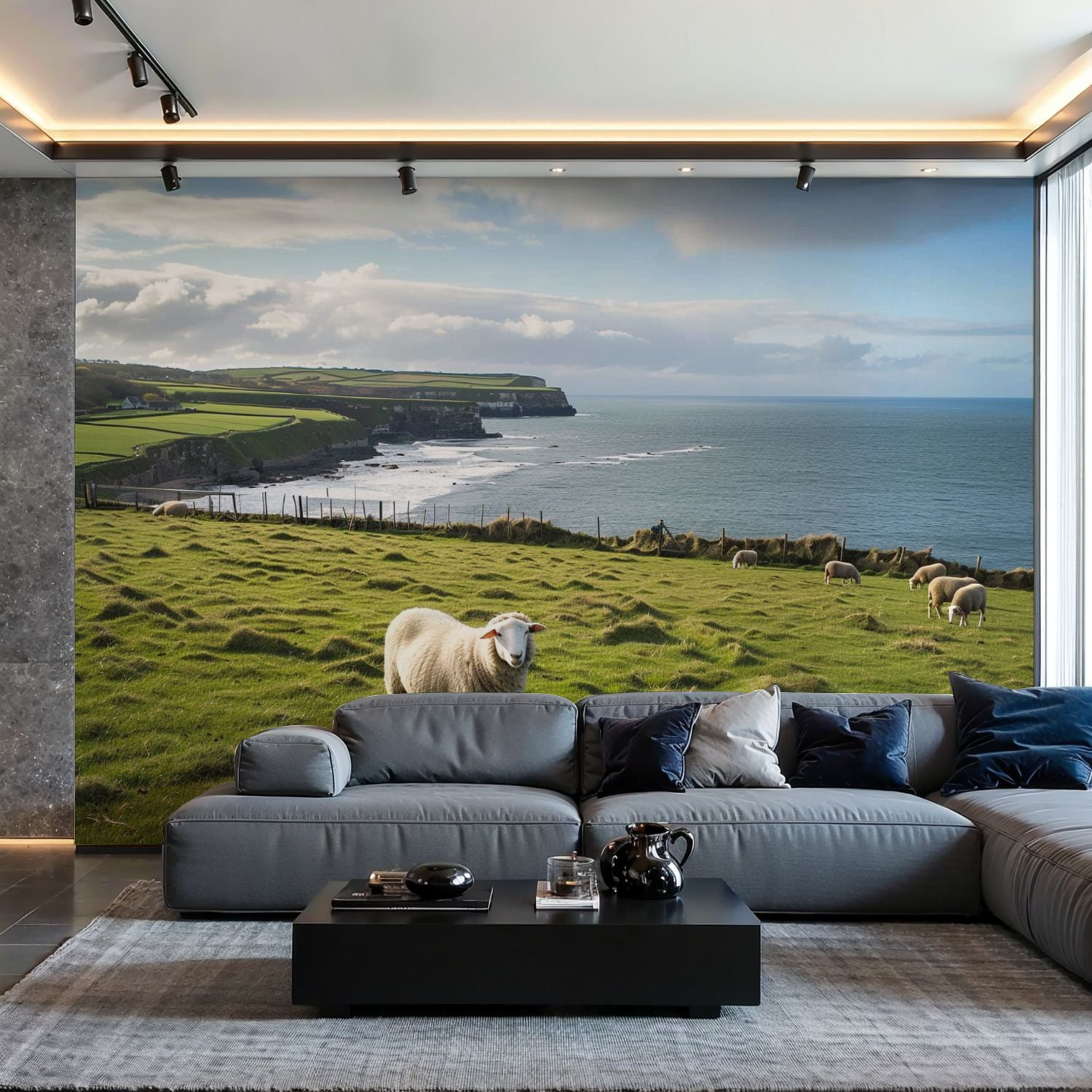 Prxcm Canvas Wall Mural Peel and Stick Large Wallpaper Two sheep ...