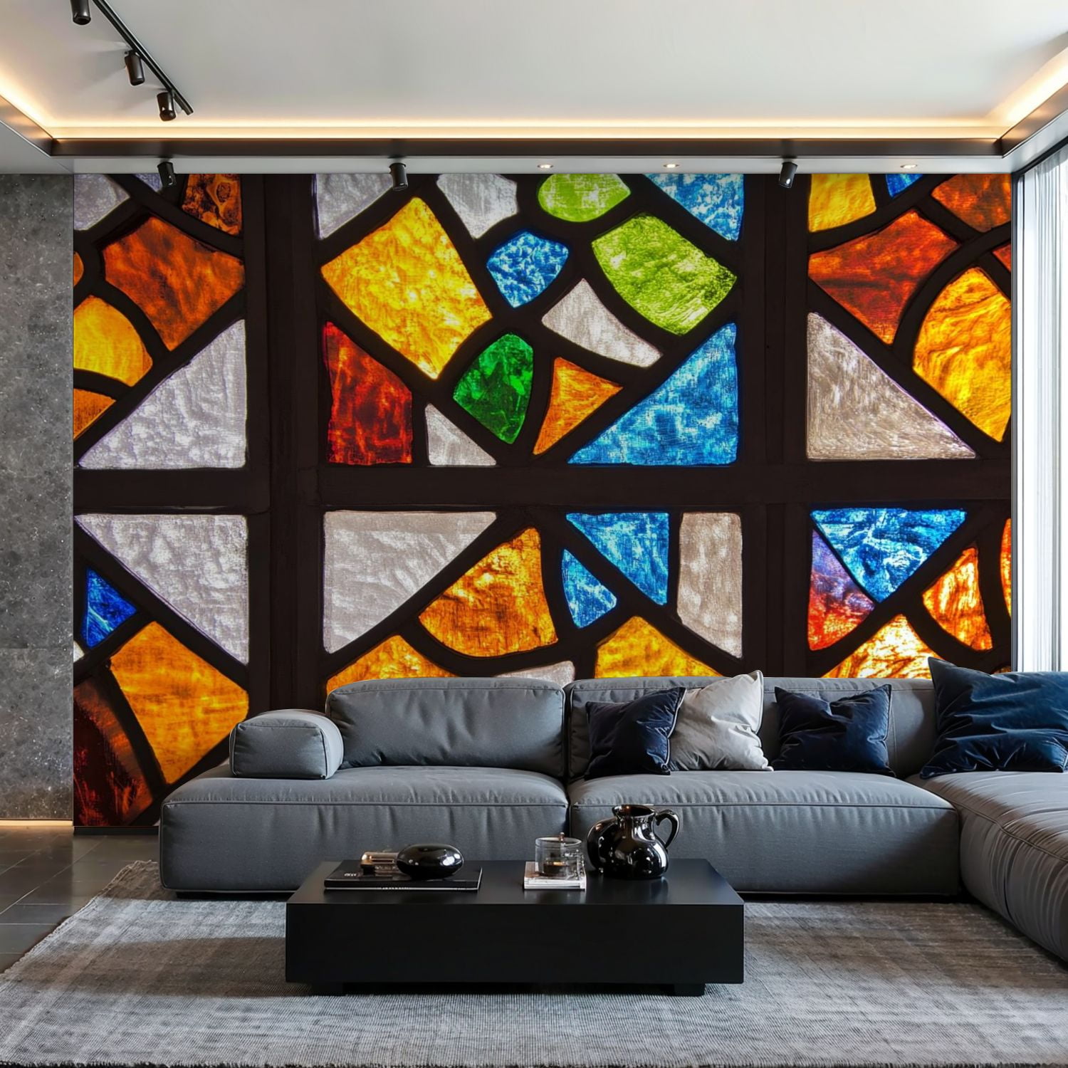 Prxcm Canvas Wall Mural Peel and Stick Large Wallpaper Window stained ...