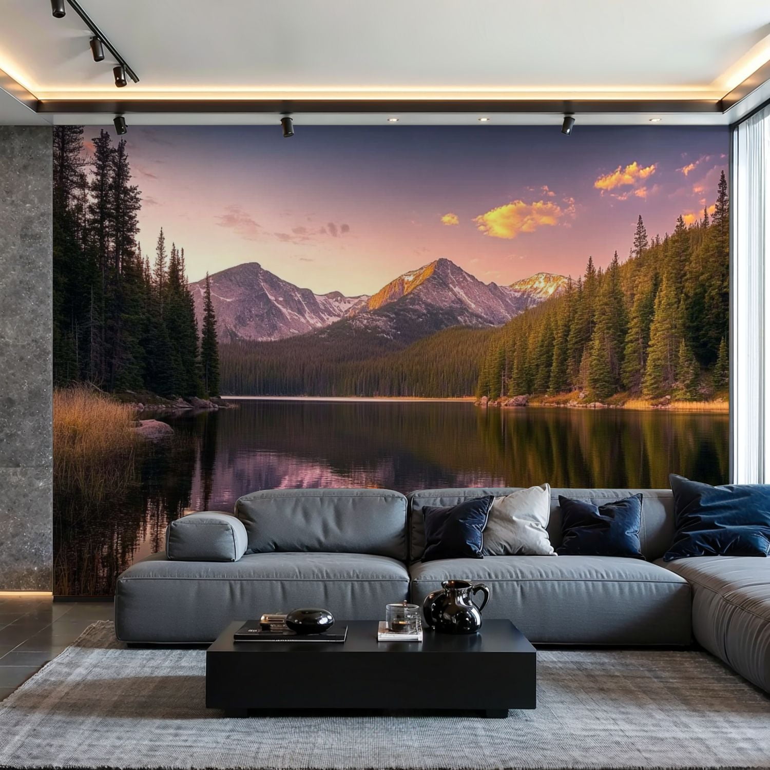 Prxcm Canvas Wall Mural Peel and Stick Large Wallpaper state park lake ...