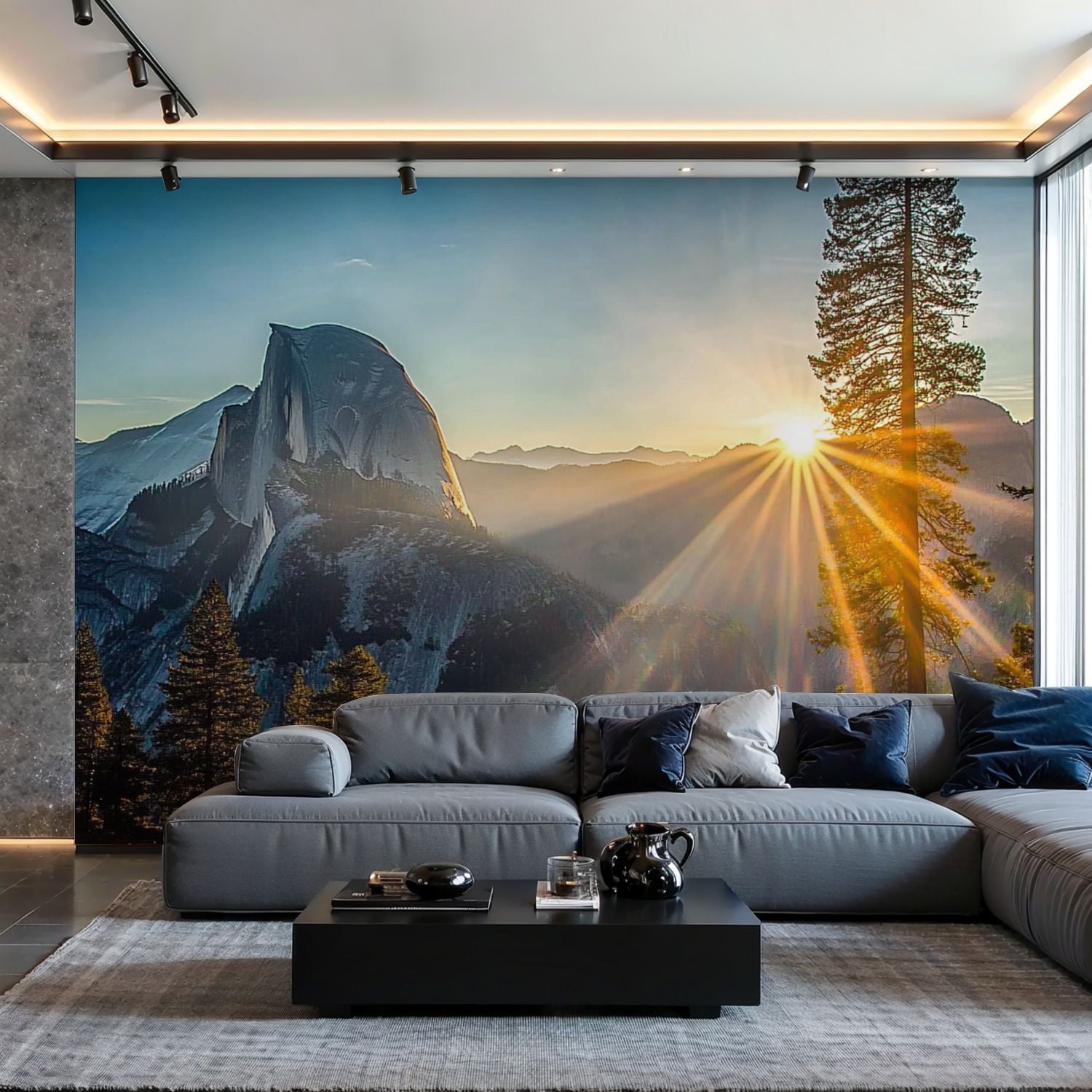 Prxcm Canvas Wall Mural Peel and Stick Large Wallpaper Sun Rising Wall ...