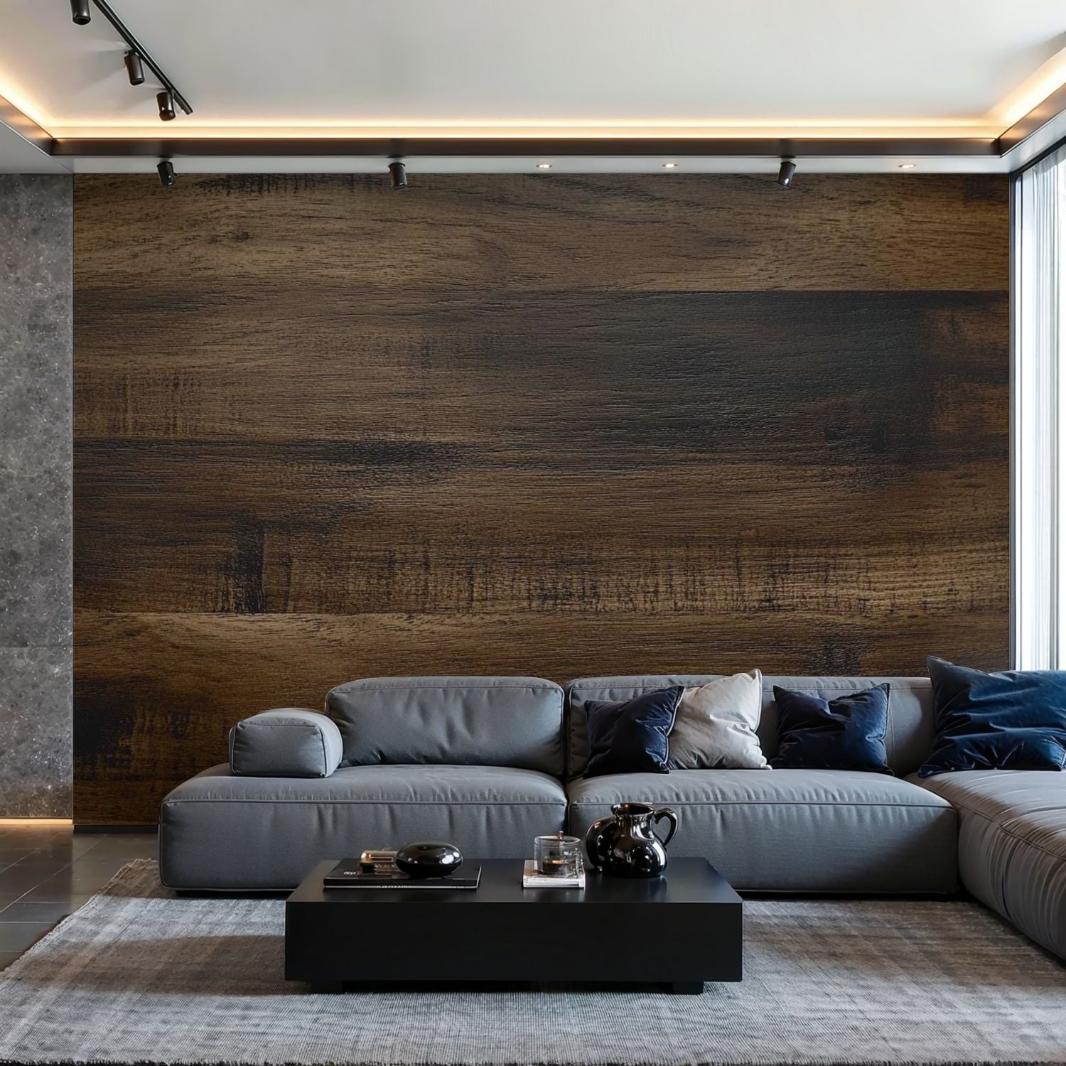 Prxcm Peel and Stick Canvas Wallpaper Brown old rustic hard wood ...