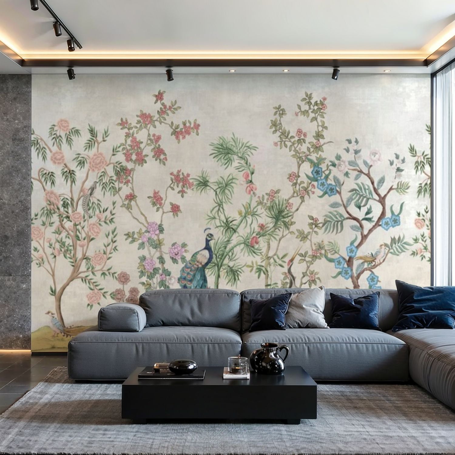 Prxcm Peel and Stick Canvas Wallpaper Chinoiserie seamless pattern High ...