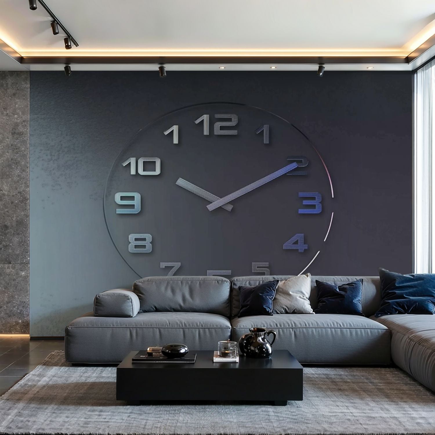 Prxcm Peel and Stick Canvas Wallpaper Clock dark wall texture The 12th ...