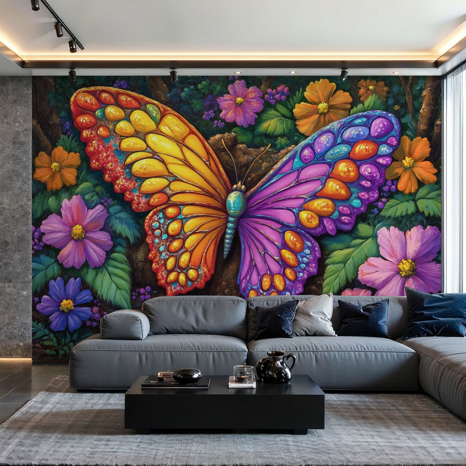 Prxcm Peel and Stick Canvas Wallpaper Elves Butterflies Flowers Modern ...