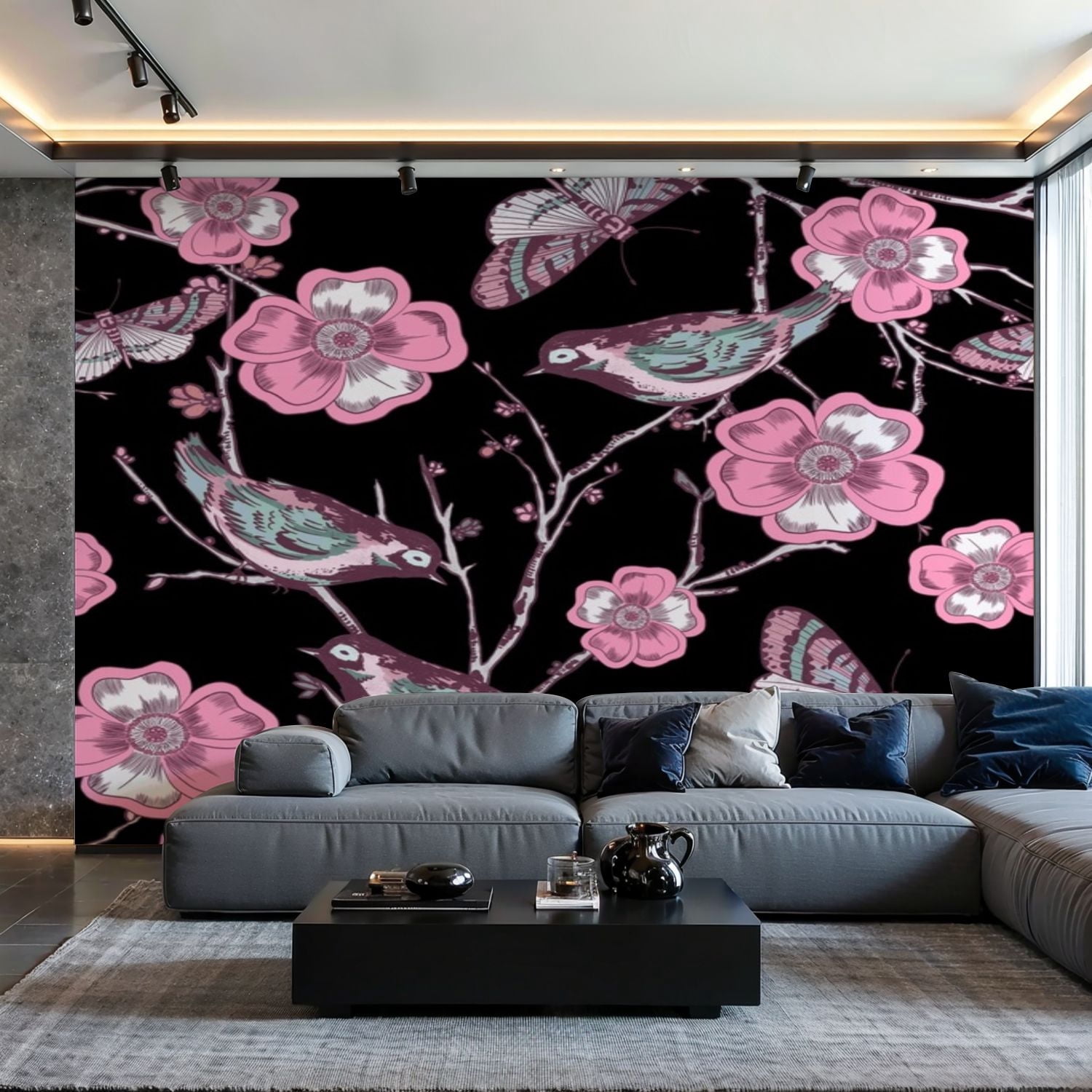 Prxcm Peel and Stick Canvas Wallpaper Folklore Pink Chinoiseries Style ...