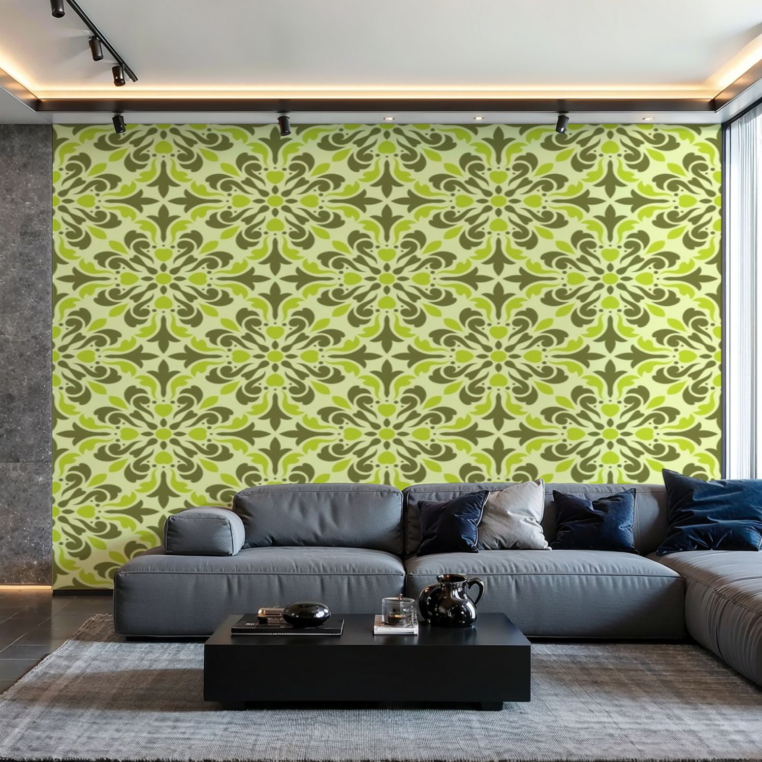 Prxcm Peel and Stick Canvas Wallpaper Portuguese tile pattern seamless ...