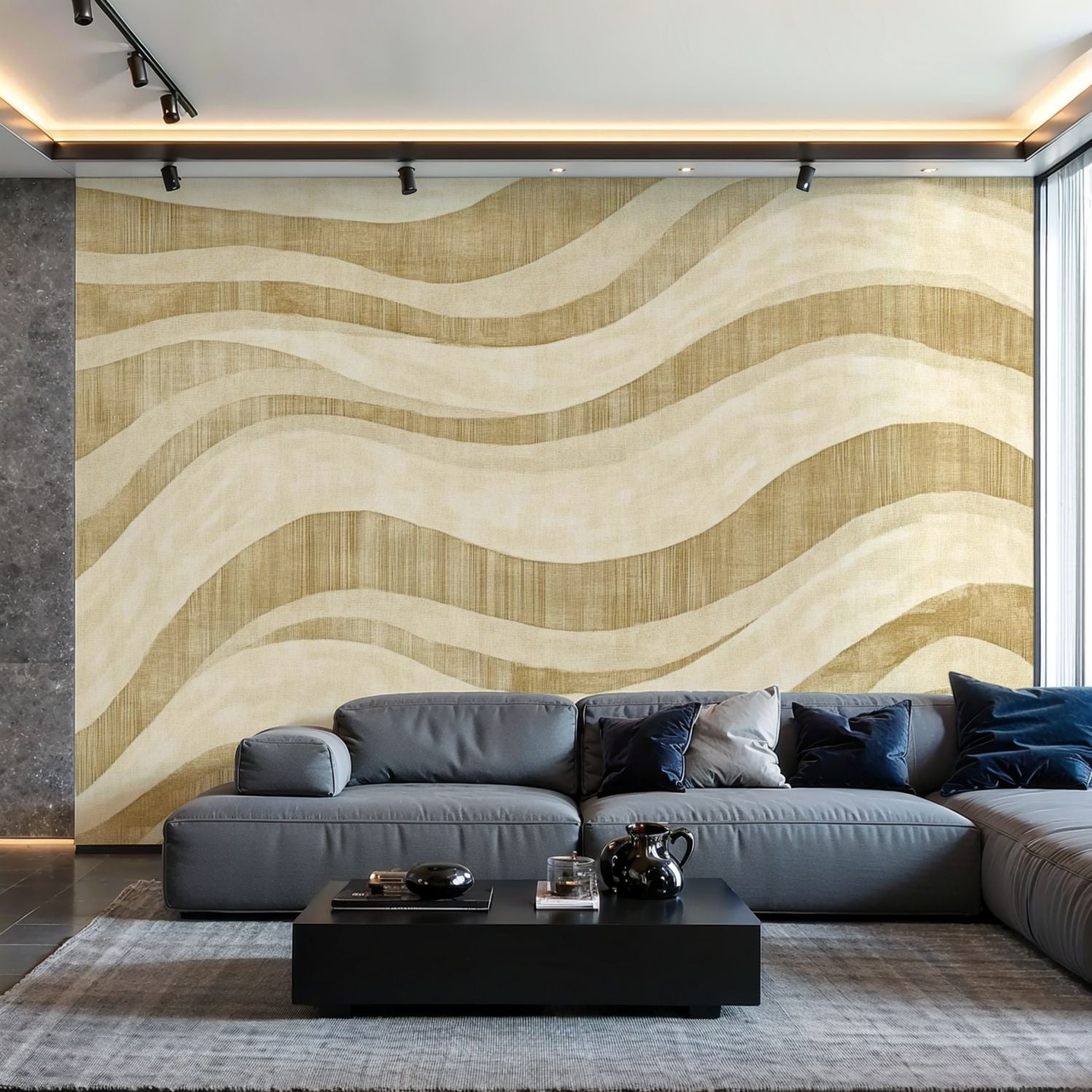 Prxcm Peel and Stick Canvas Wallpaper Sand Swirl Swell Removable Made ...