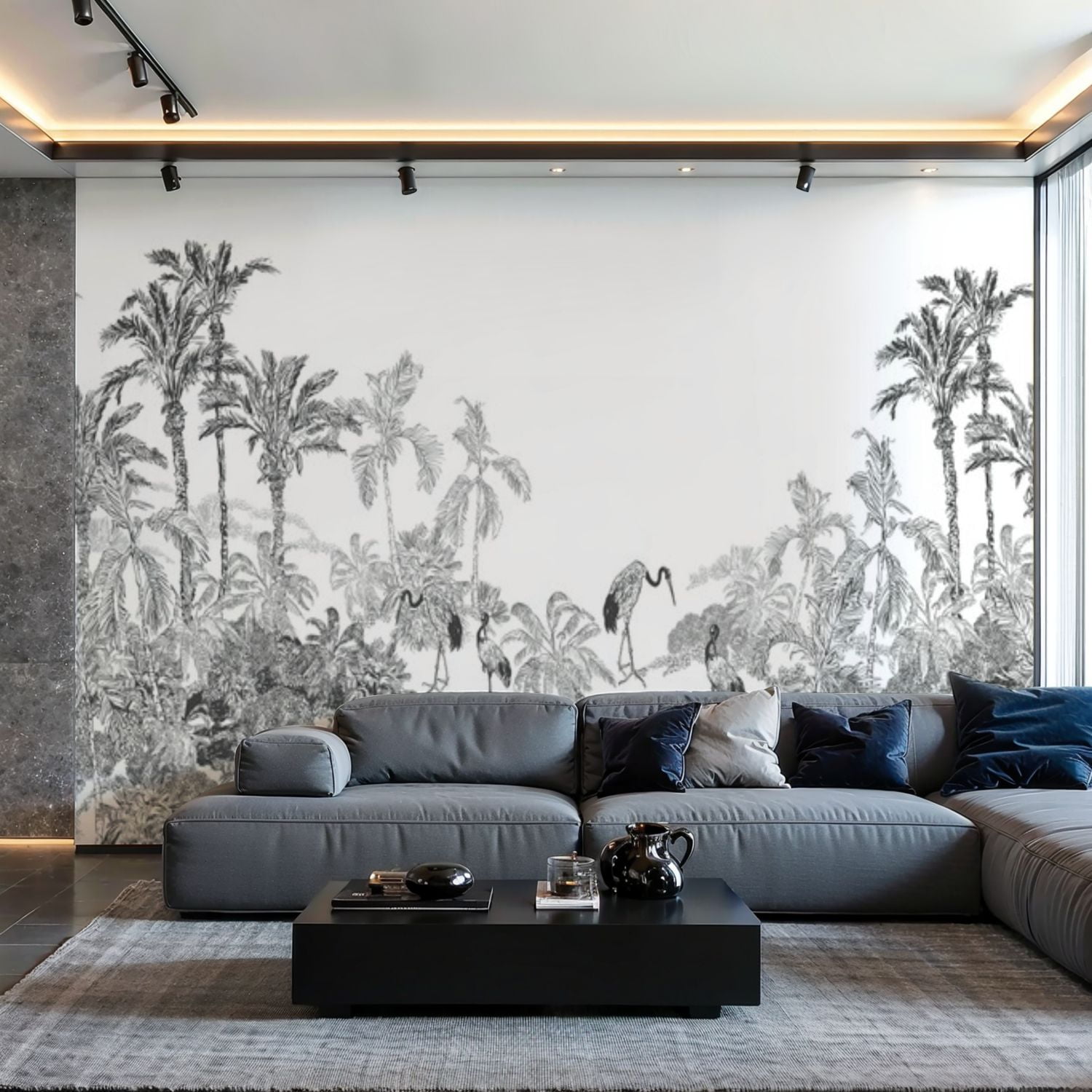 Prxcm Peel and Stick Canvas Wallpaper Seamless Border Black White ...