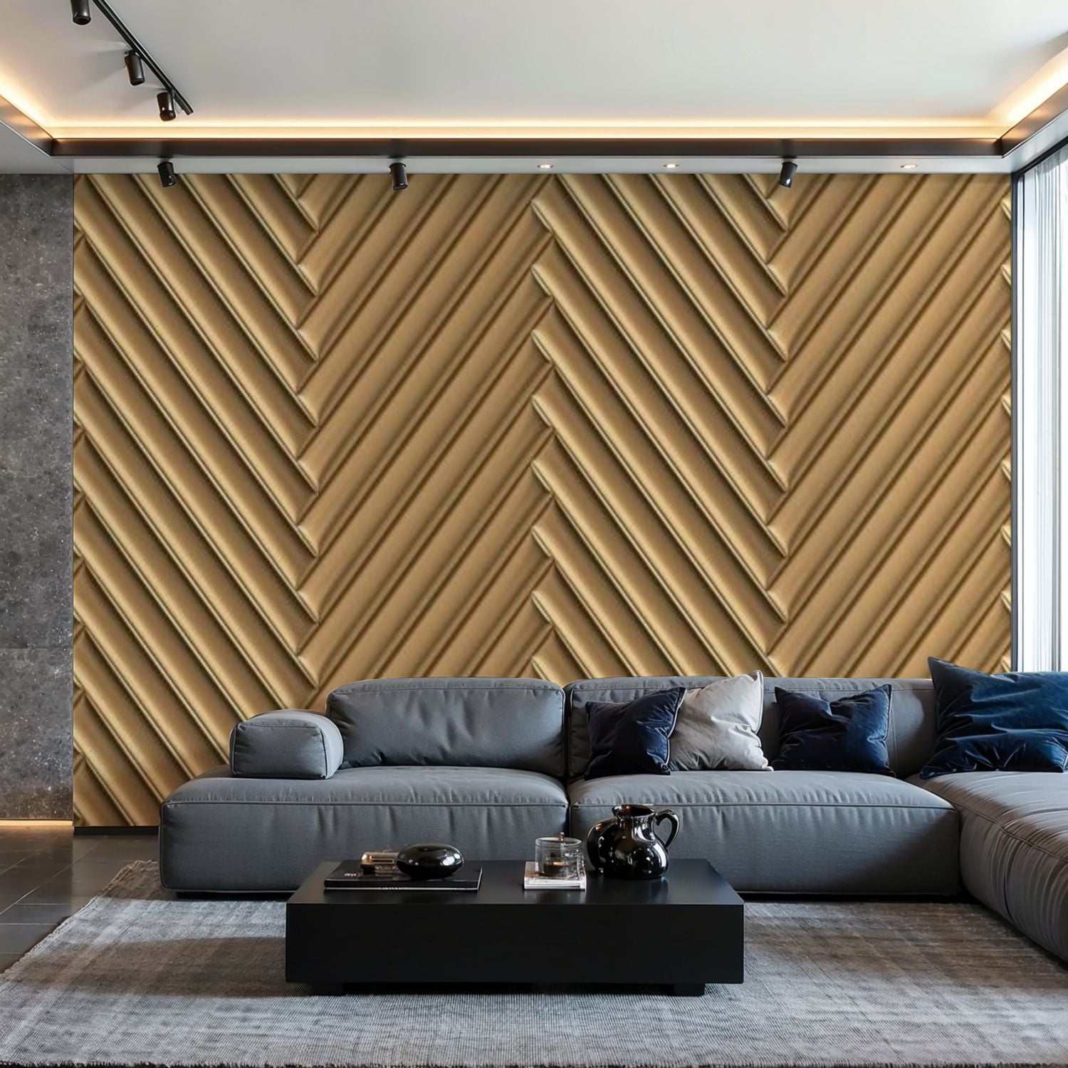 Prxcm Peel and Stick Canvas Wallpaper Soft convex wall panels covered gold silk fabric The ...