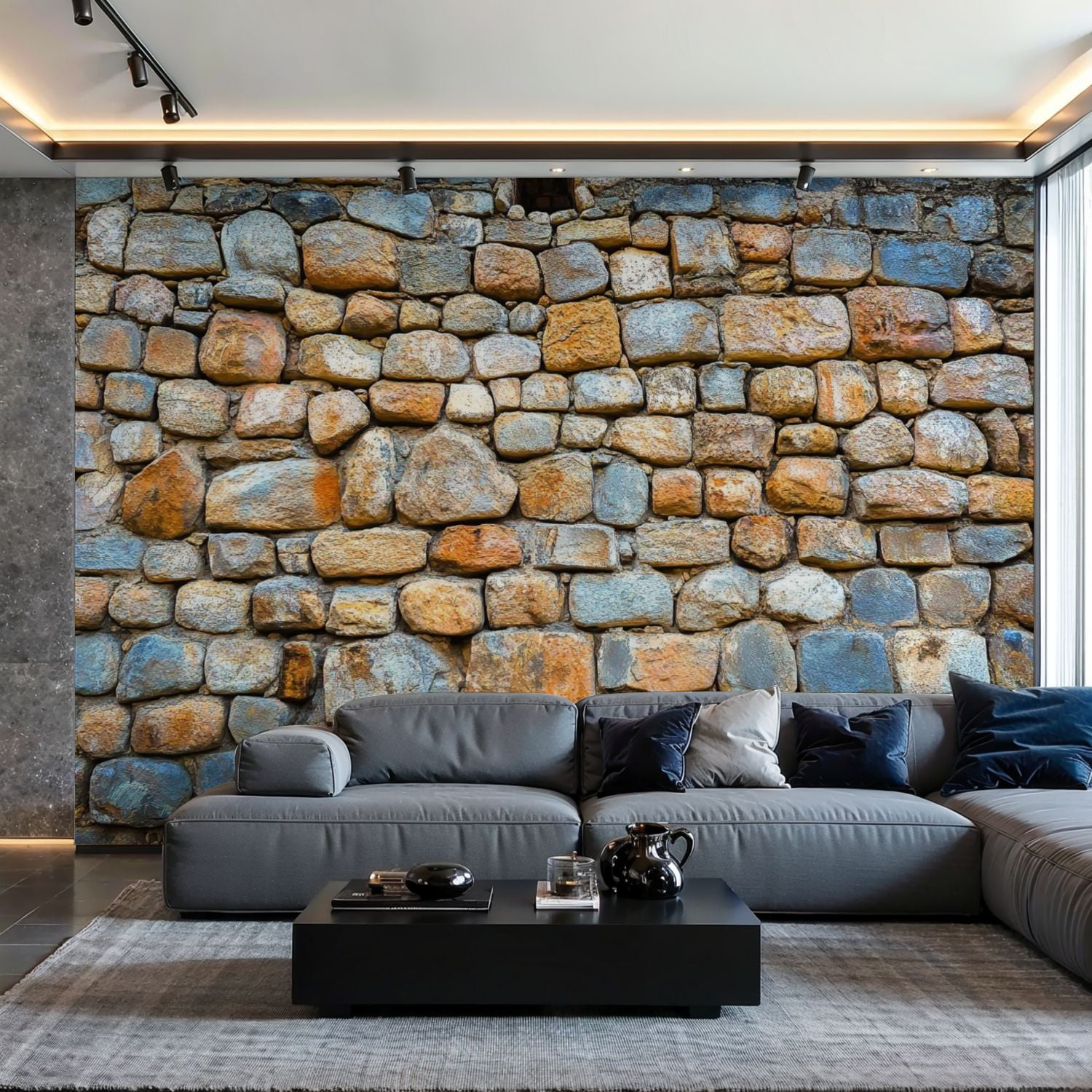 Prxcm Peel and Stick Canvas Wallpaper Texture historic stone wall from ...