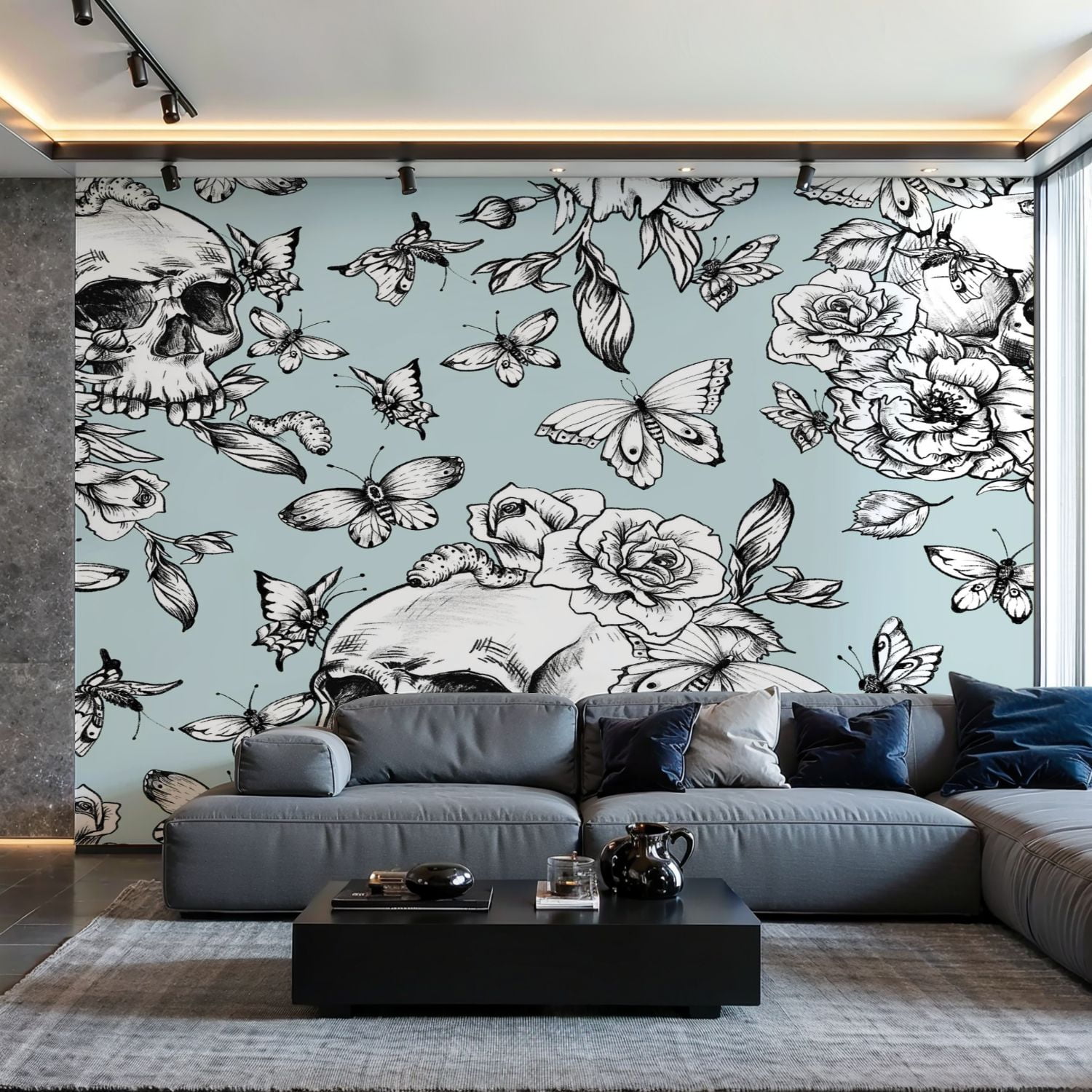 Prxcm Peel and Stick Canvas Wallpaper Vintage seamless pattern goth ...