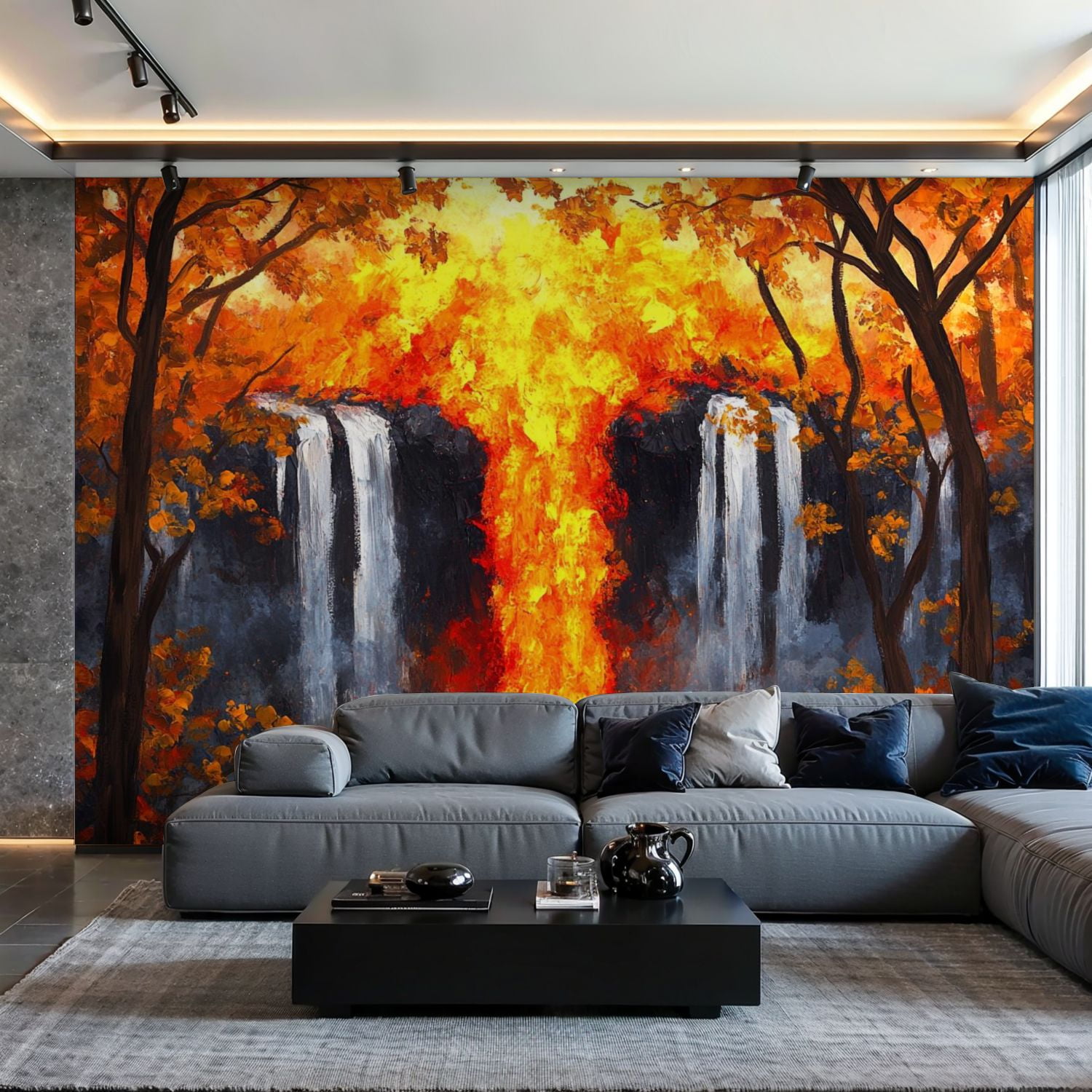 Prxcm Peel and Stick Canvas Wallpaper Volcano Eruption Party ...
