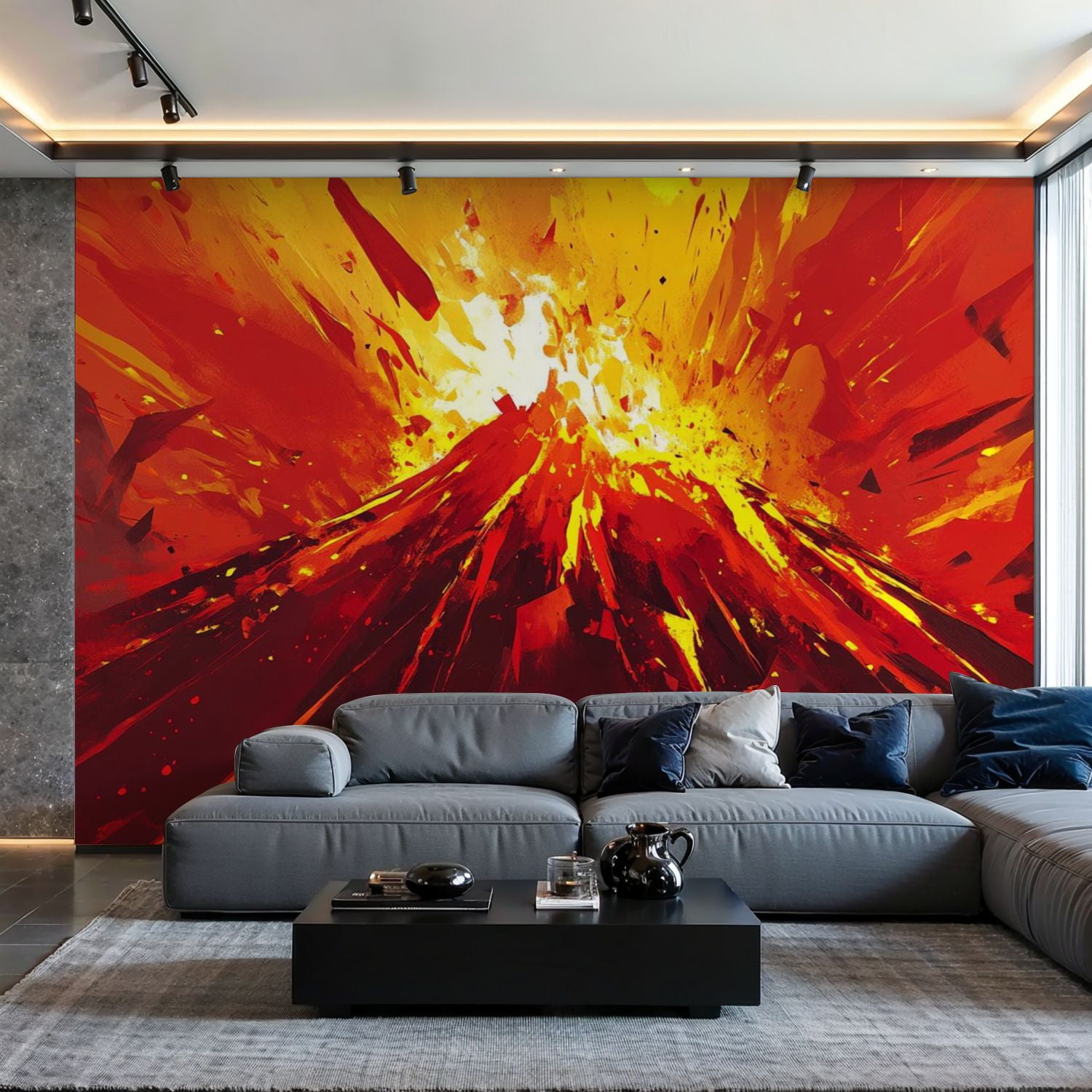 Prxcm Peel and Stick Canvas Wallpaper Volcano Eruption Party ...