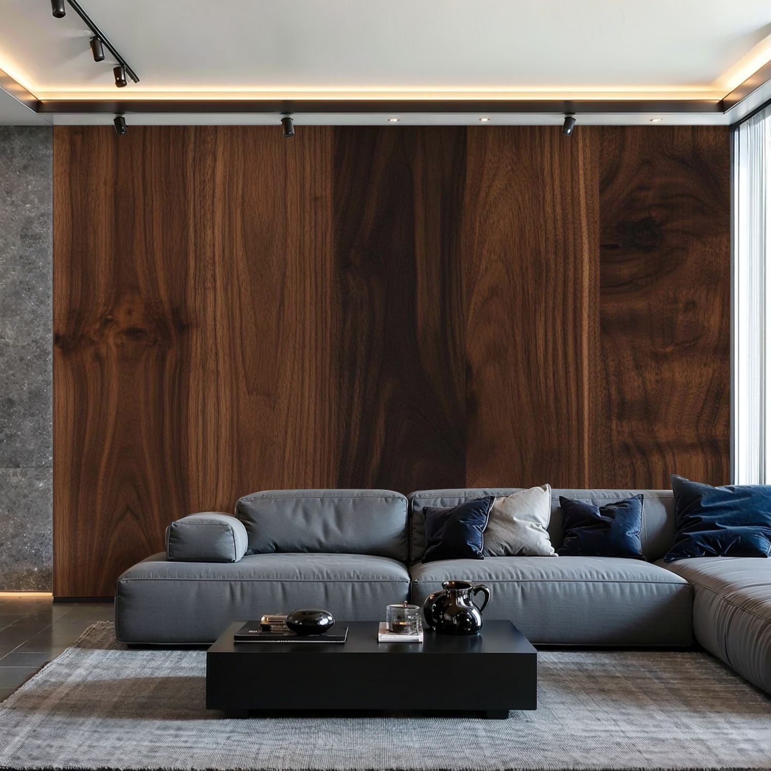 Prxcm Peel and Stick Canvas Wallpaper brown walnut timber tree wood ...