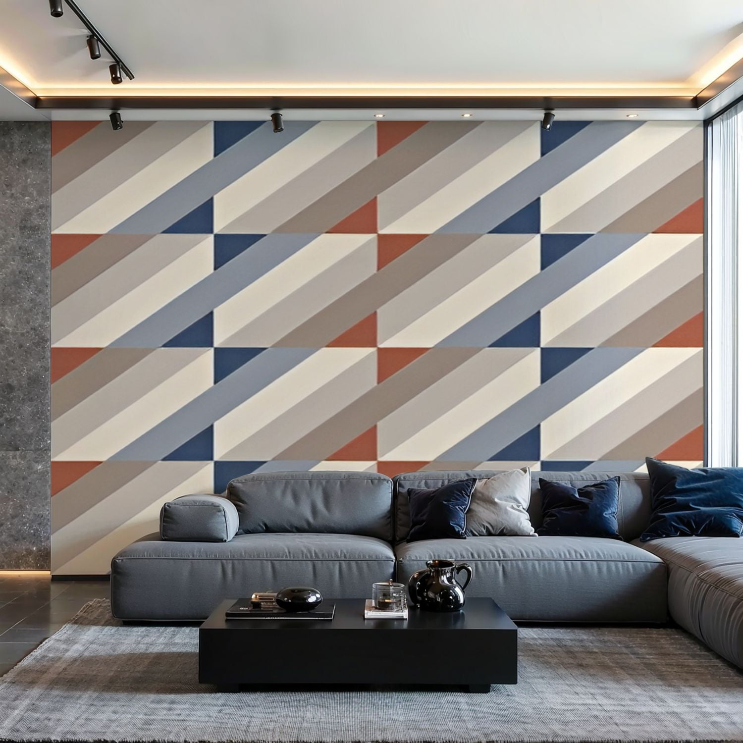 Prxcm Peel and Stick Canvas Wallpaper 70s retro broken lines seamless ...