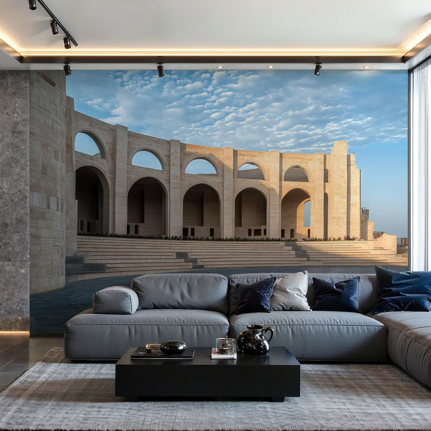 Prxcm Peel and Stick Canvas Wallpaper Amphitheater Katara Cultural ...