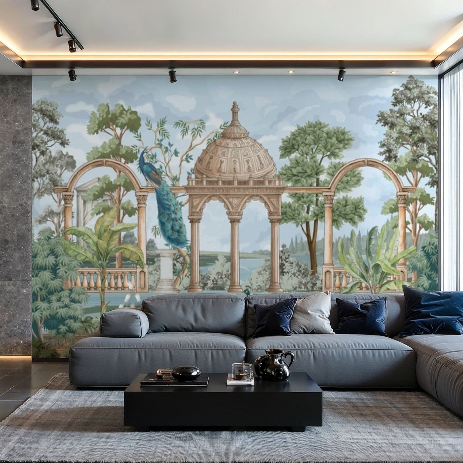 Prxcm Peel and Stick Canvas Wallpaper Ancient Greek arches garden ...