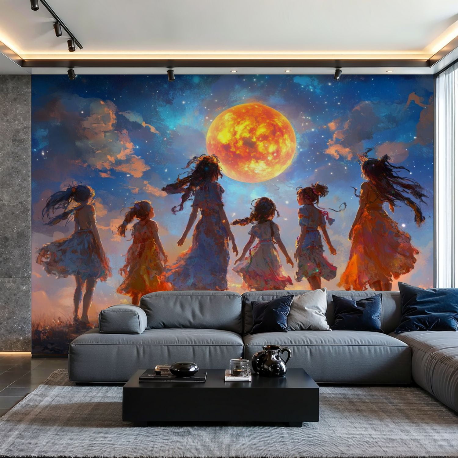 Prxcm Peel and Stick Canvas Wallpaper Anime Art Wall Mural Decor Self ...