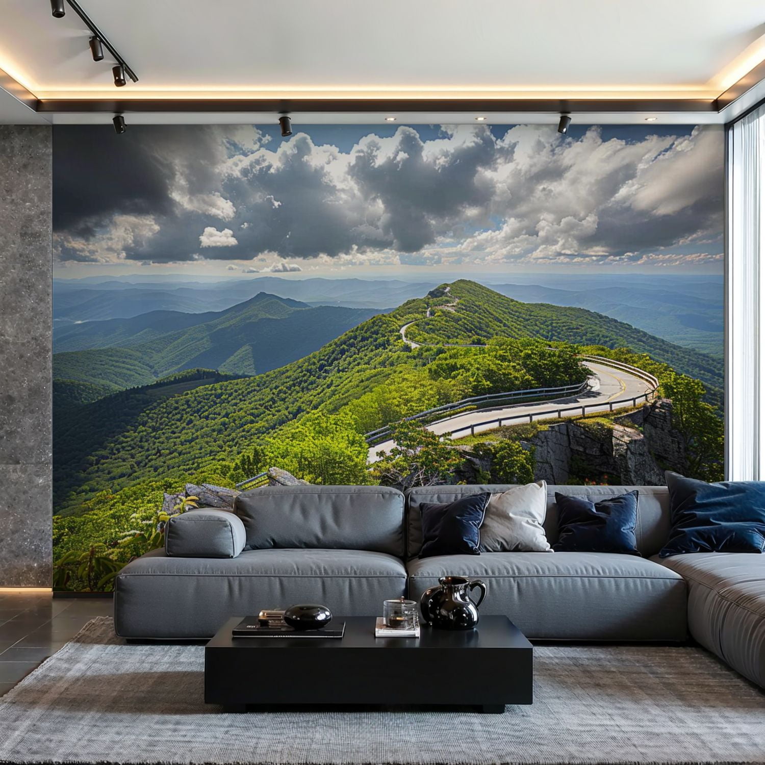 Prxcm Peel and Stick Canvas Wallpaper Blue Ridge Parkway Craggy Gardens ...