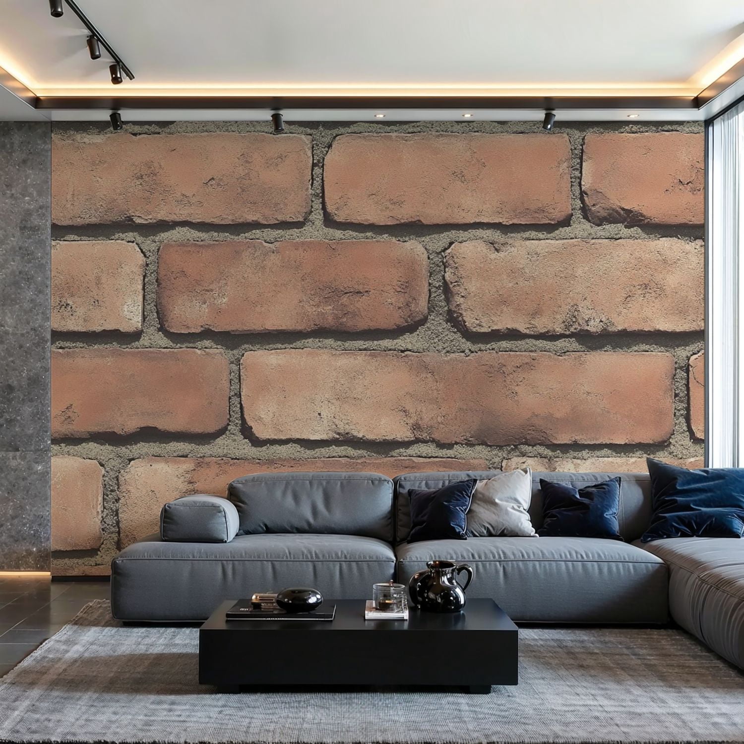 Prxcm Peel and Stick Canvas Wallpaper Brick Wall Birthday Christmas Red ...