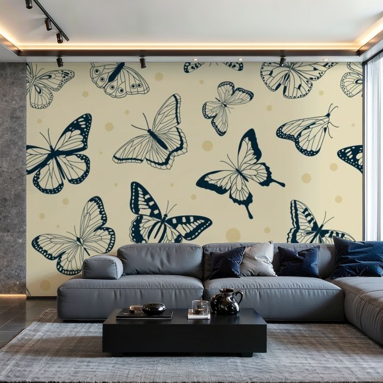 Prxcm Peel and Stick Canvas Wallpaper Butterfly vintage seamless ...