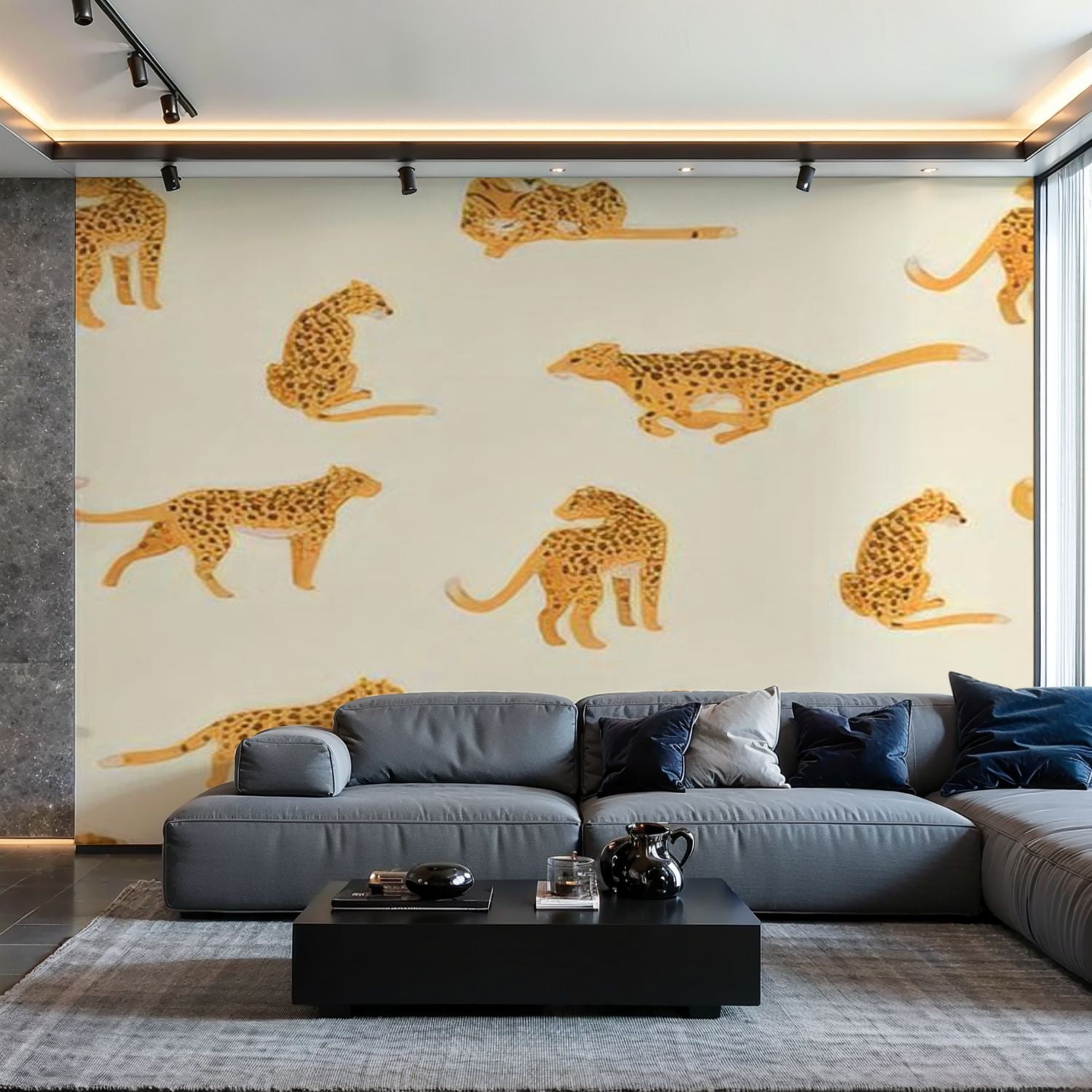 Prxcm Peel and Stick Canvas Wallpaper Cheetah spotted fur running ...