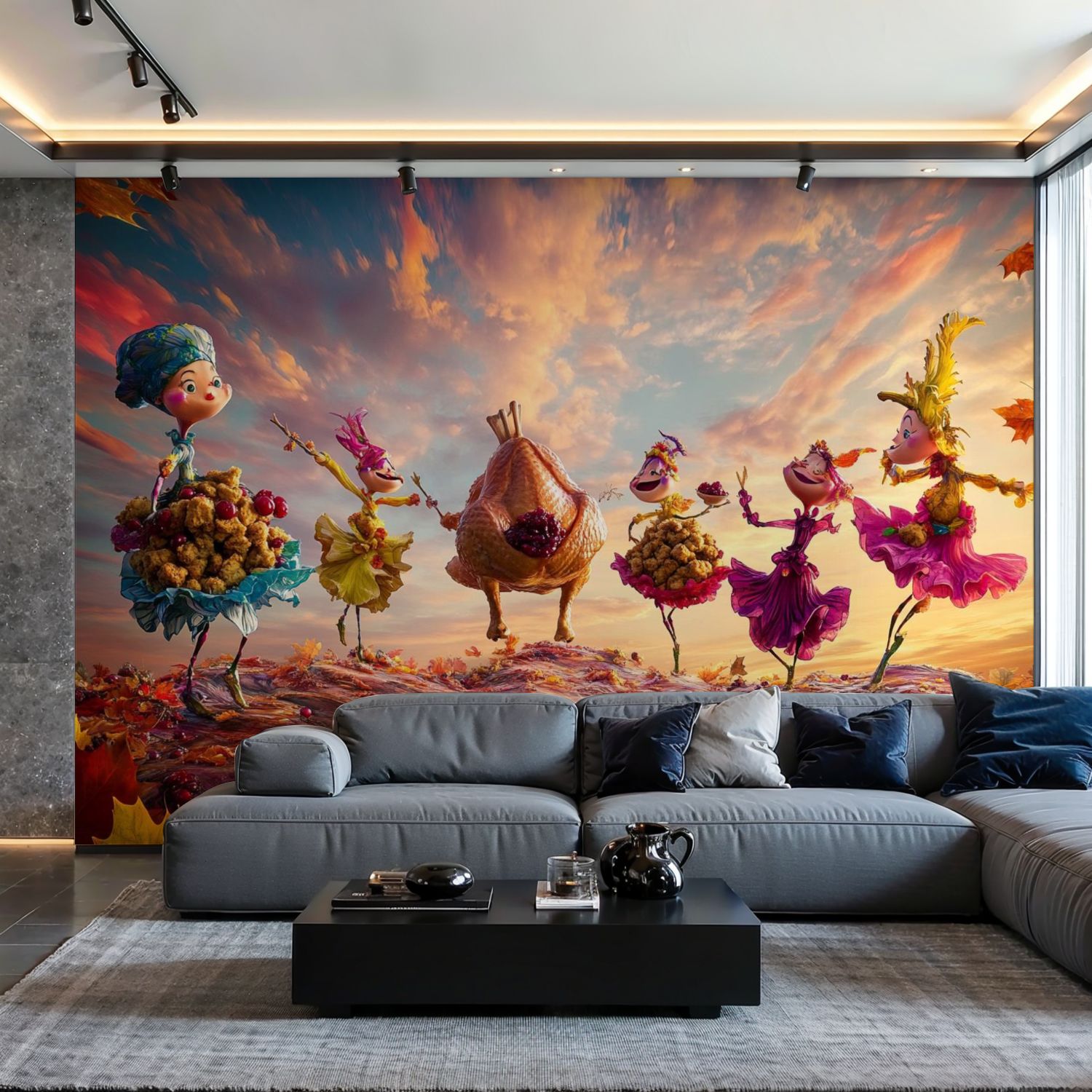 Prxcm Peel and Stick Canvas Wallpaper Festive Art Print Personified ...