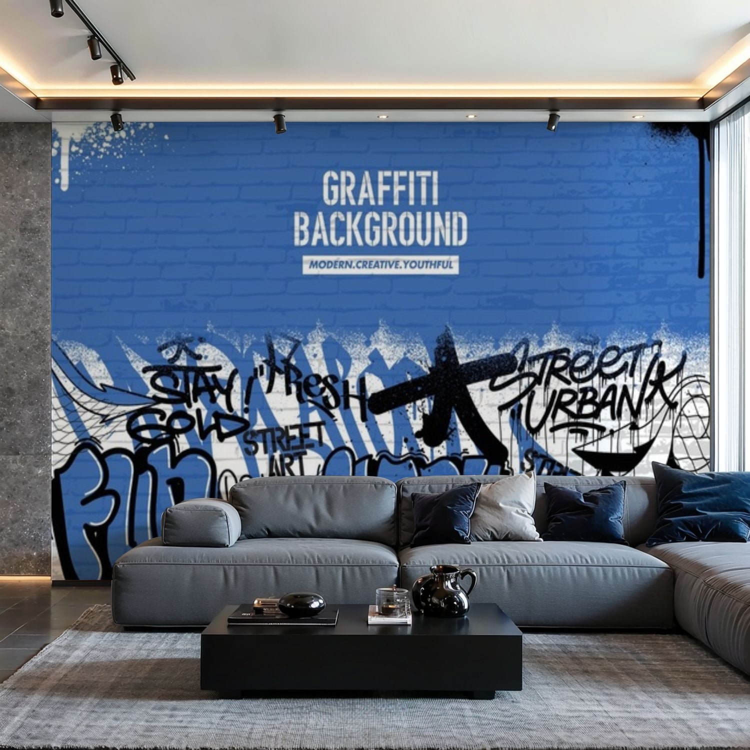 Prxcm Peel and Stick Canvas Wallpaper Graffiti throw up tagging hand ...