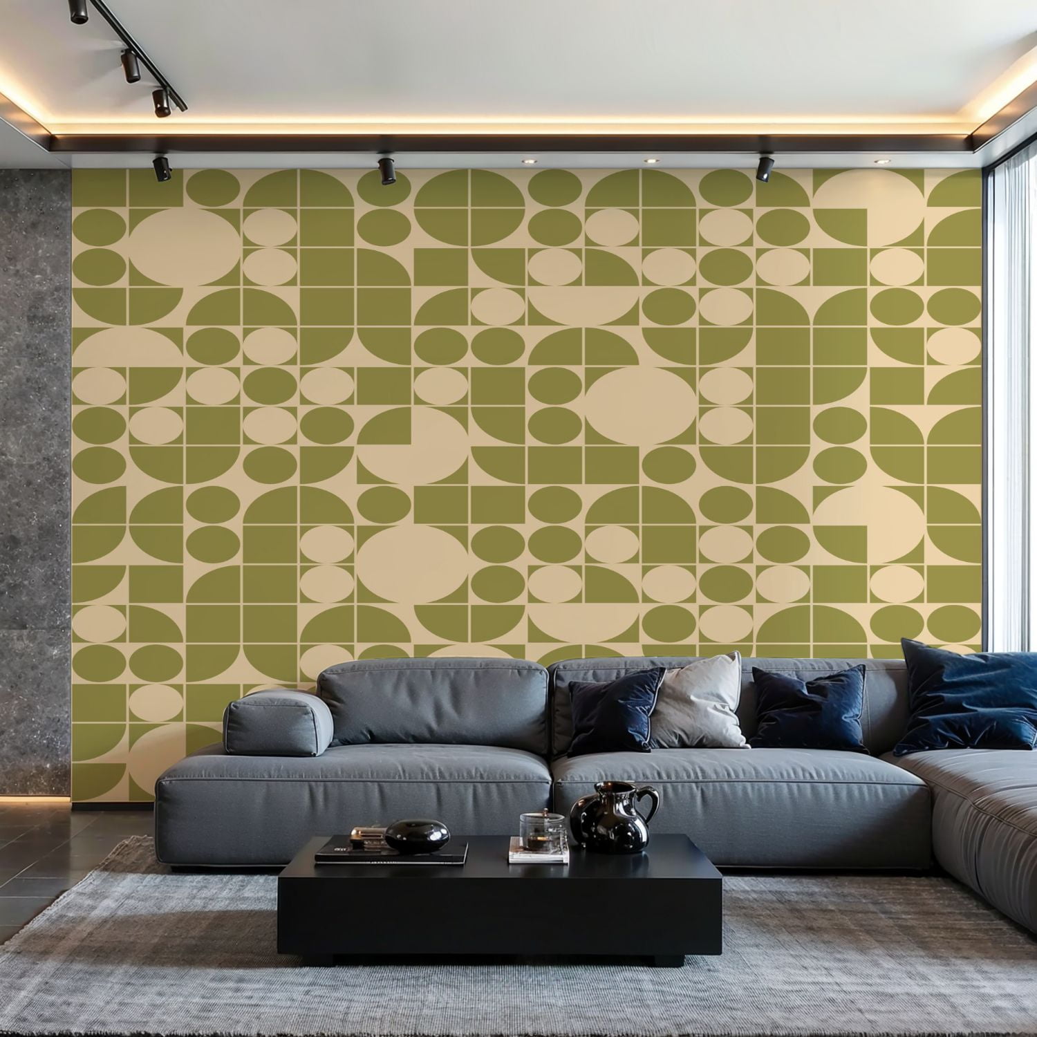 Prxcm Peel and Stick Canvas Wallpaper Groovy 1970s Supergraphics Style ...