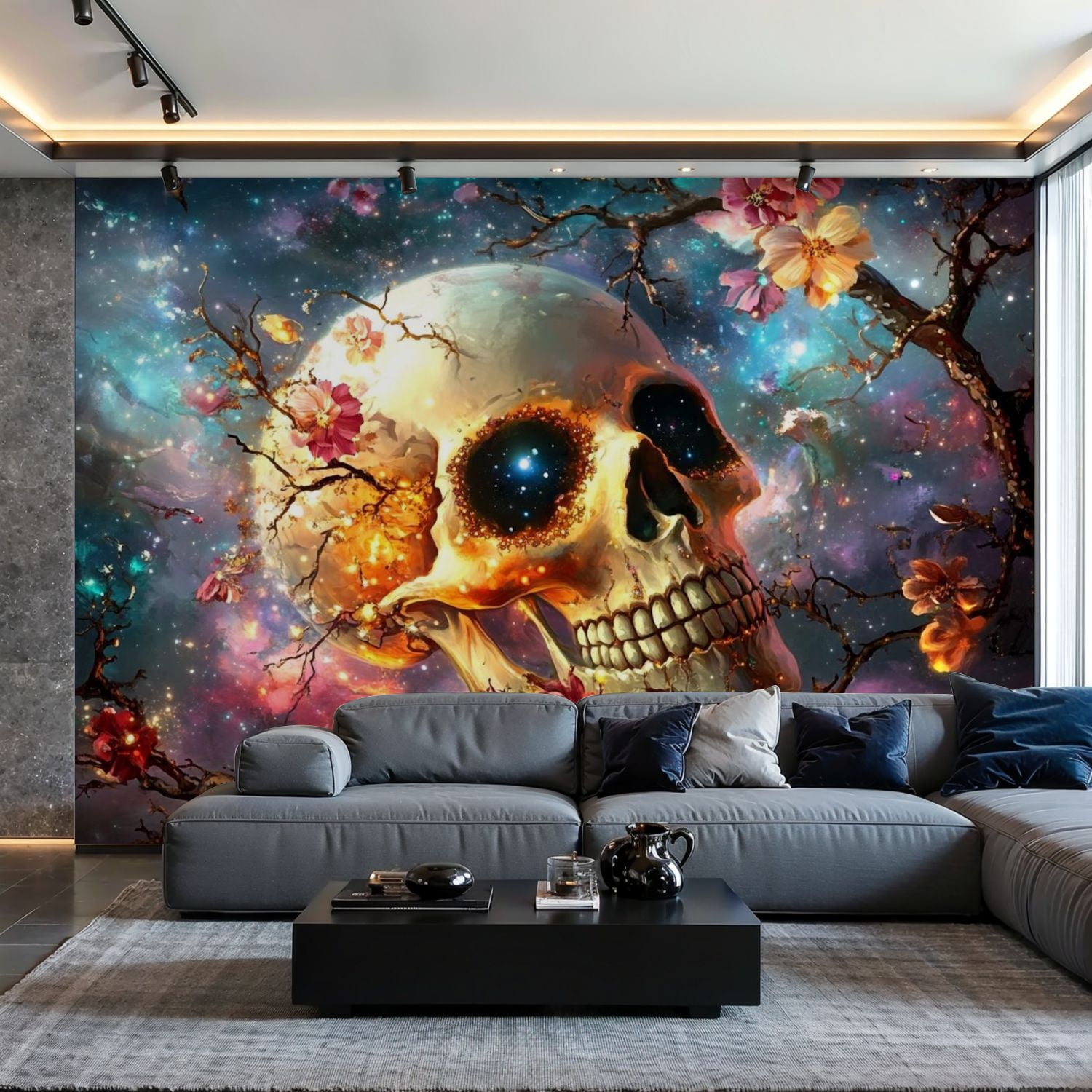 Prxcm Peel and Stick Canvas Wallpaper Magic Skull Fantasy Universe ...
