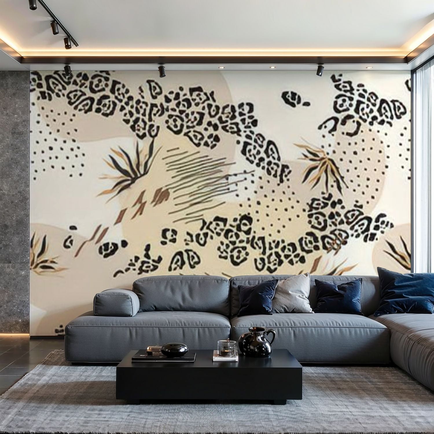 Prxcm Peel and Stick Canvas Wallpaper Modern exotic pattern leopard ...