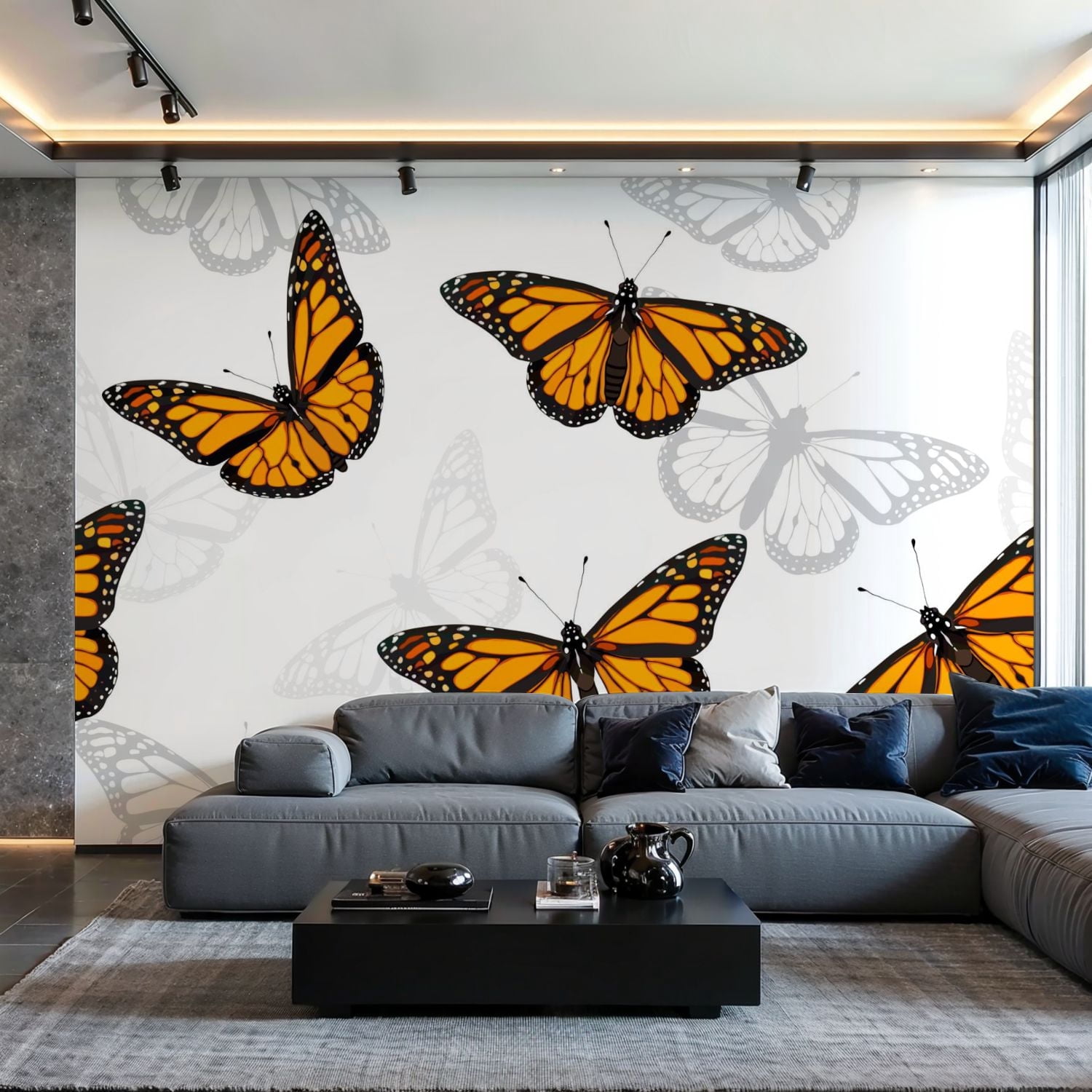 Prxcm Peel and Stick Canvas Wallpaper Monarch butterfly set seamless ...