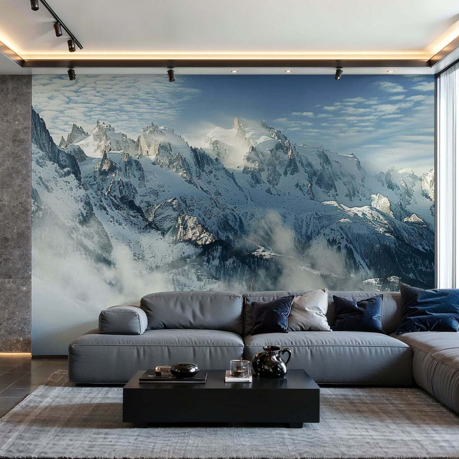 Prxcm Peel and Stick Canvas Wallpaper Mountains Art Wall Mural Decor ...
