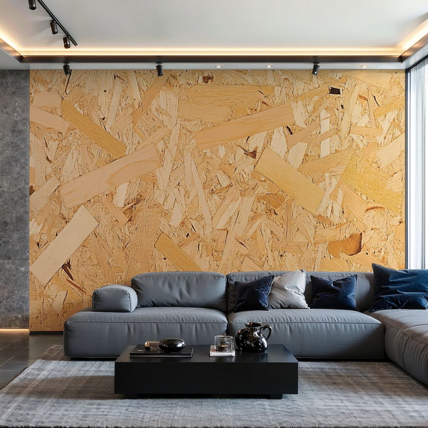 Prxcm Peel and Stick Canvas Wallpaper OSB panel Art Wall Mural Decor ...