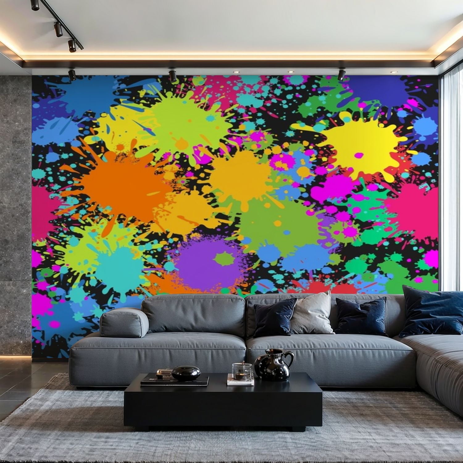 Prxcm Peel and Stick Canvas Wallpaper Paint splatter seamless pattern ...