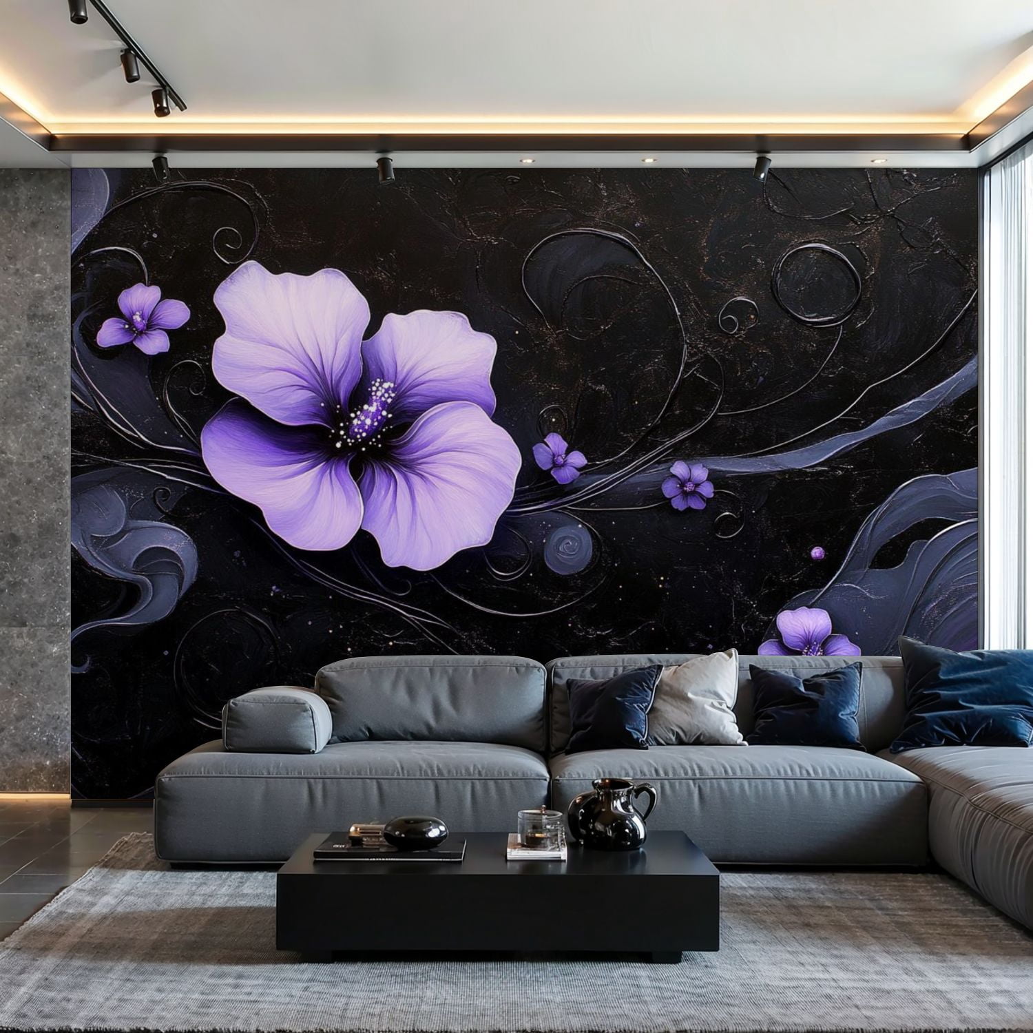 Prxcm Peel and Stick Canvas Wallpaper Purple Purple Wall Decor Purple ...