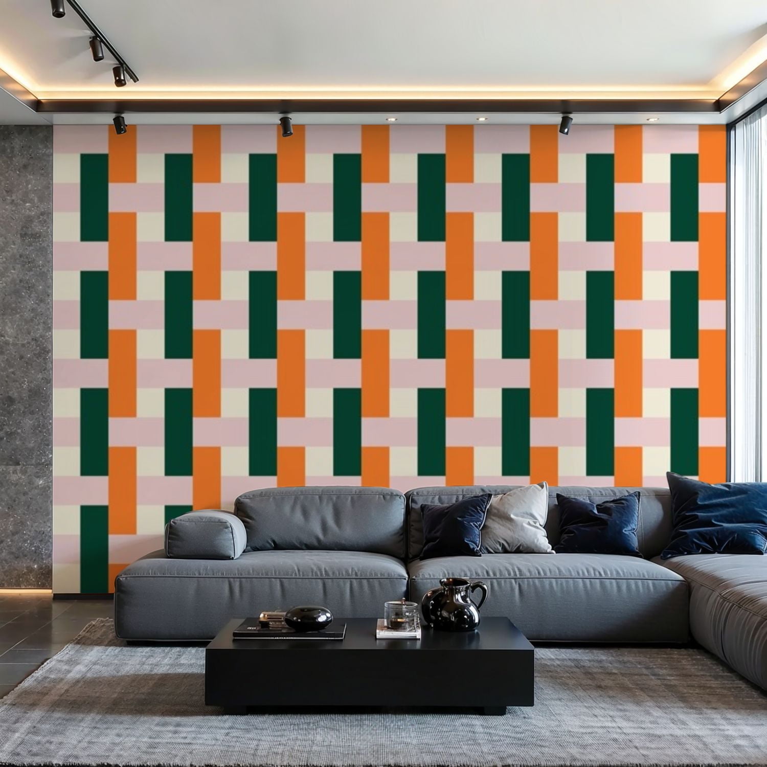 Prxcm Peel and Stick Canvas Wallpaper Rectangle seamless geometric ...