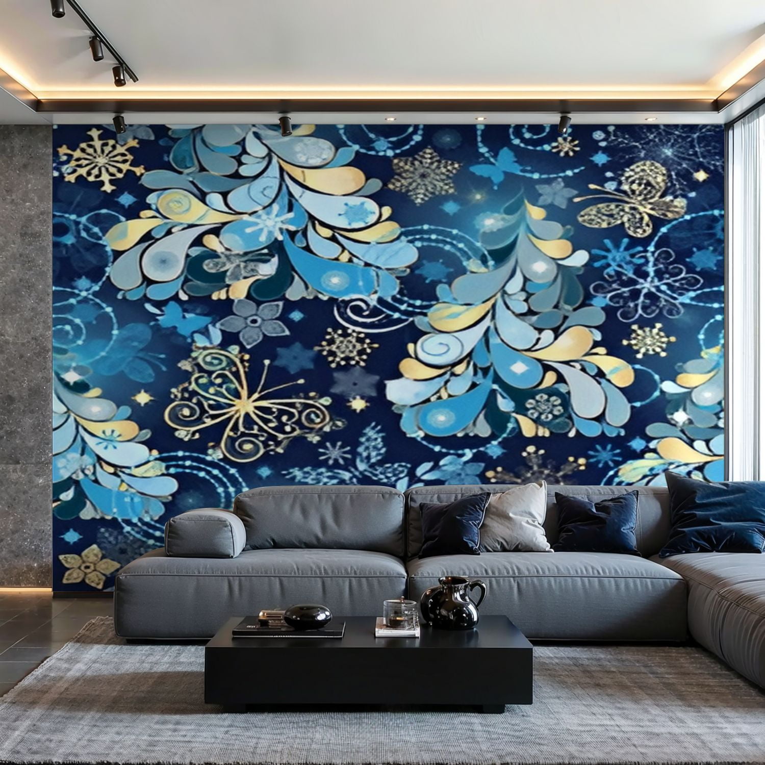 Prxcm Peel and Stick Canvas Wallpaper Seamless dark pattern stylized ...