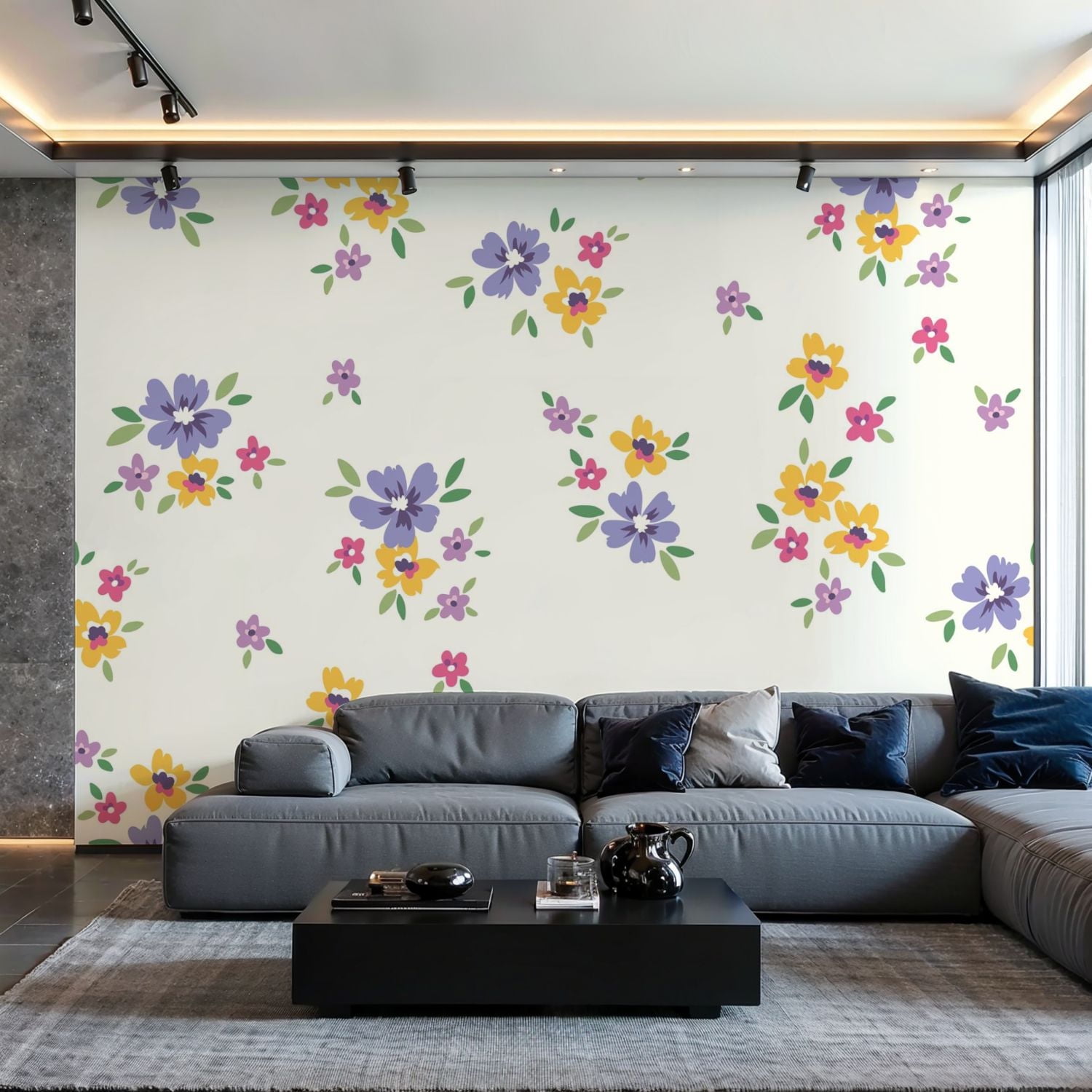 Prxcm Peel and Stick Canvas Wallpaper Seamless floral pattern rustic ...