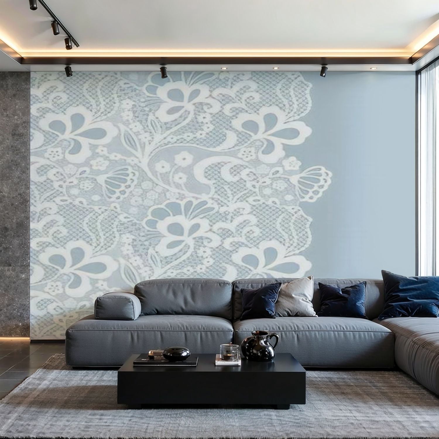 Prxcm Peel and Stick Canvas Wallpaper Seamless lace border White lacy ...