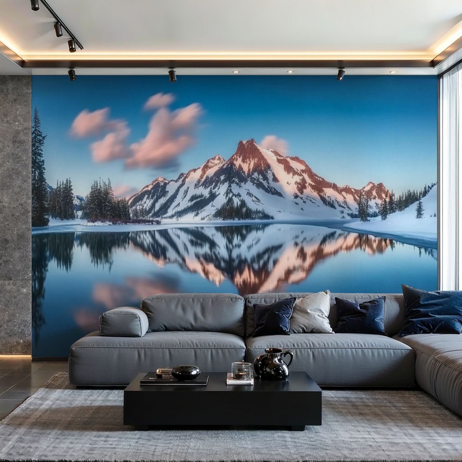 Prxcm Peel and Stick Canvas Wallpaper Summer Sunrise mountains central ...