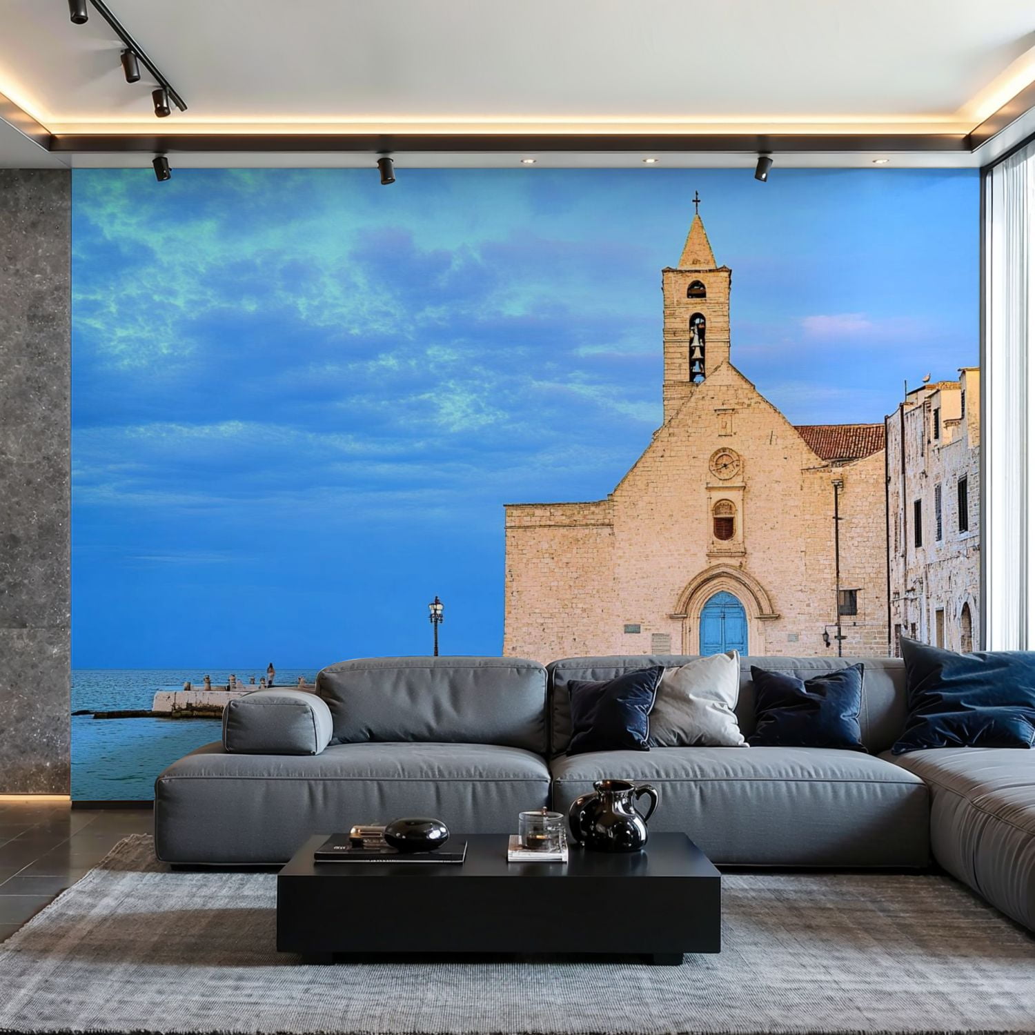Prxcm Peel and Stick Canvas Wallpaper Trani cathedral evening Apulia ...