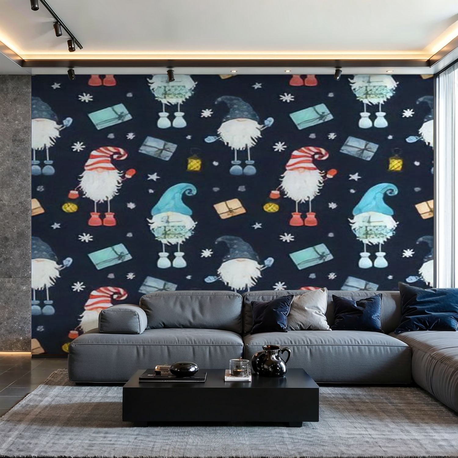 Prxcm Peel and Stick Canvas Wallpaper Watercolor Christmas scandinavian ...