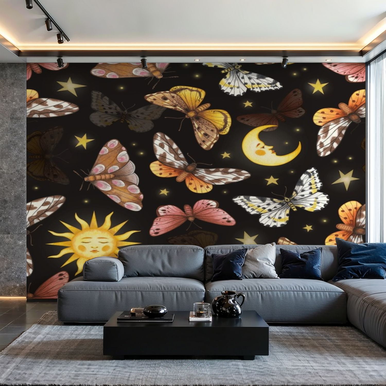 Prxcm Peel and Stick Canvas Wallpaper Watercolor butterflies Seamless ...