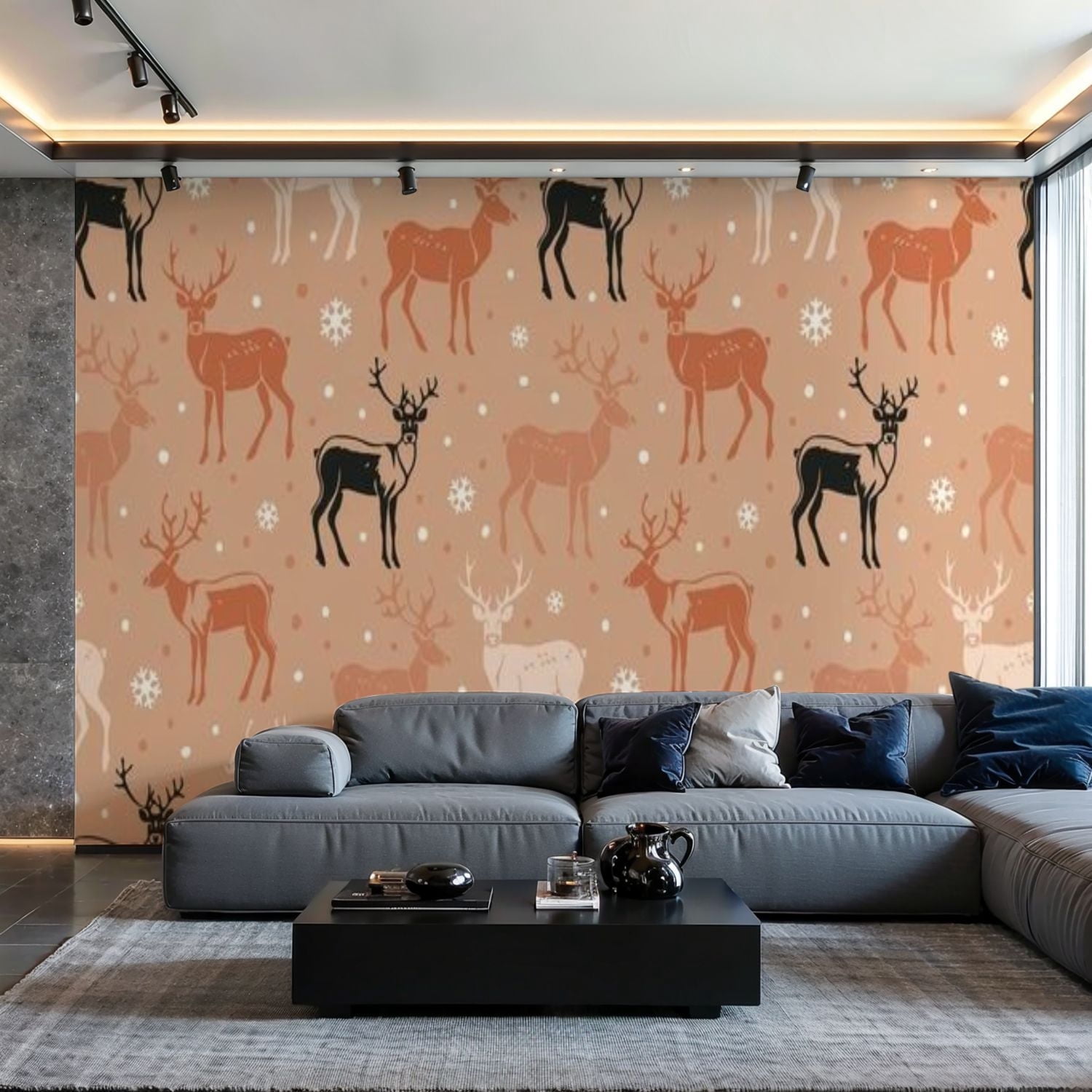 Prxcm Peel and Stick Canvas Wallpaper Whimsical Winter Christmas ...