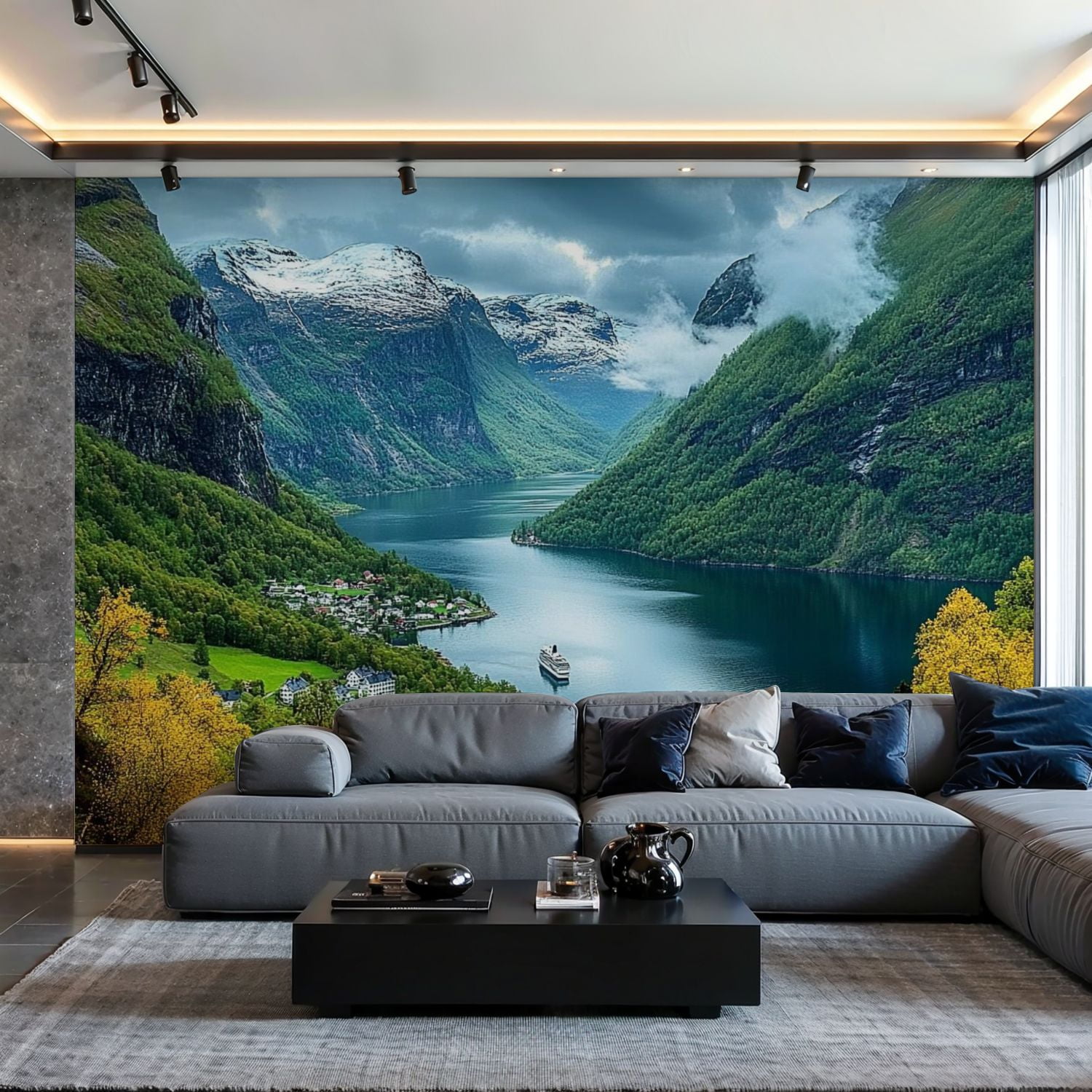 Prxcm Peel and Stick Canvas Wallpaper geiranger fjord norway ...