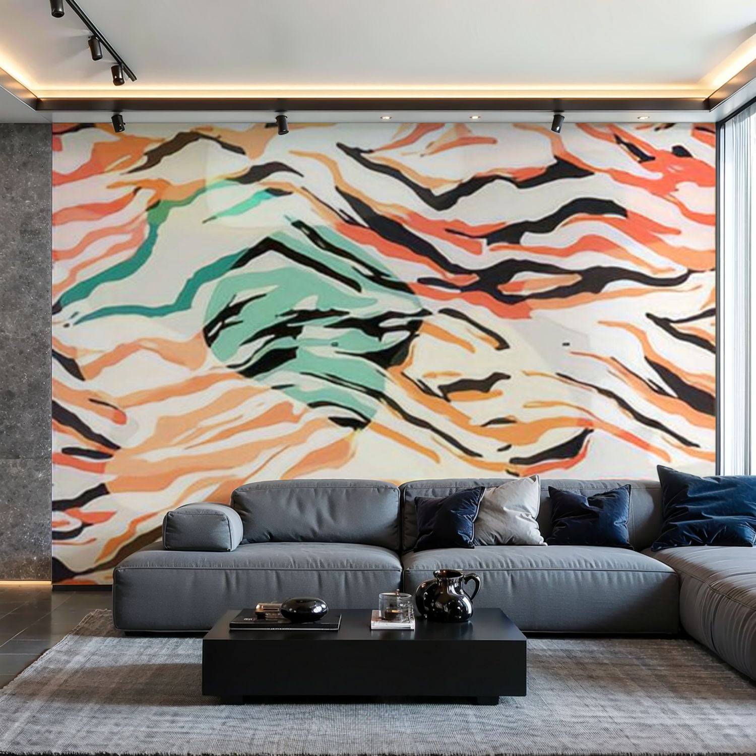 Prxcm Peel and Stick Canvas Wallpaper multicolor pattern zebra skin for ...